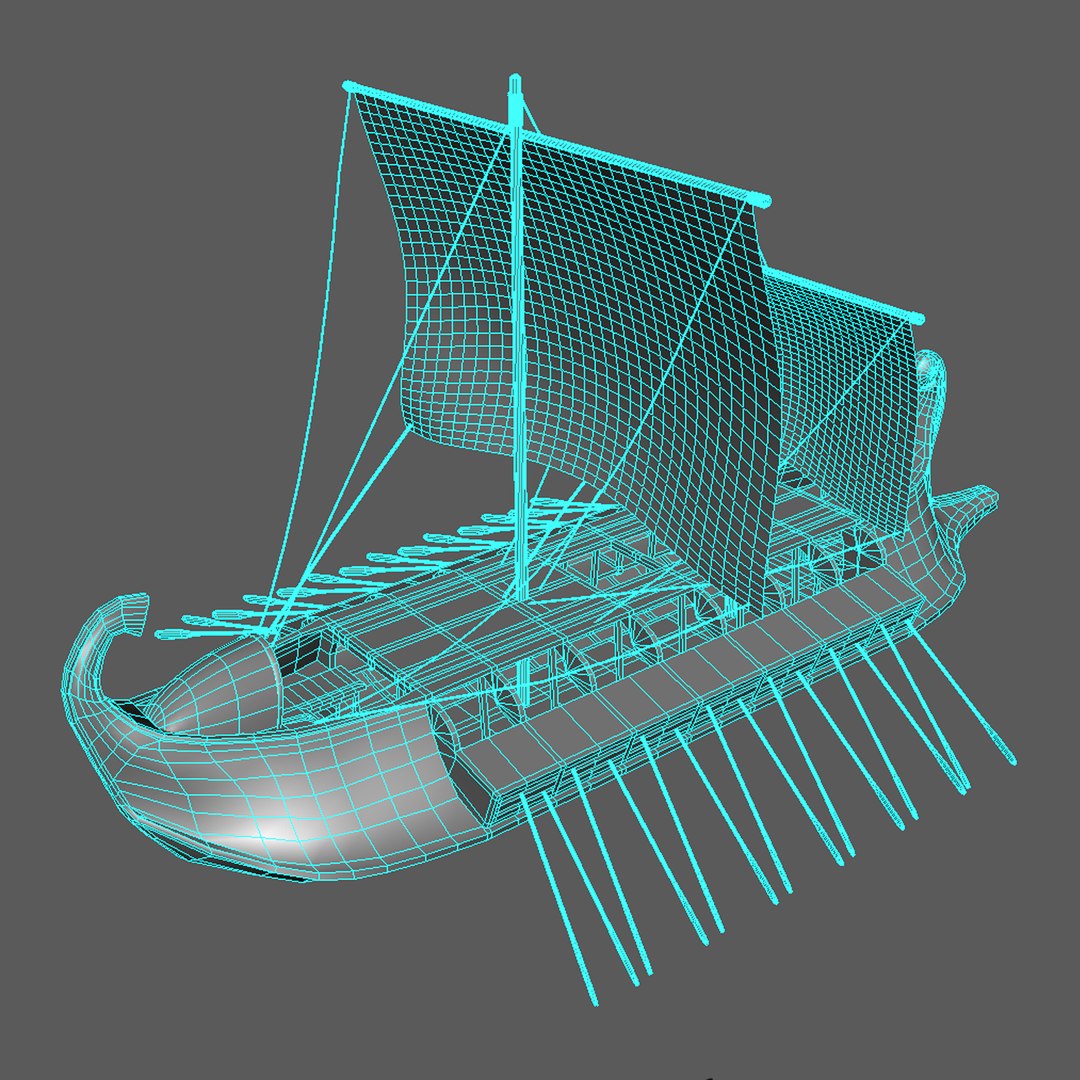 Greek Roman Trireme Obj