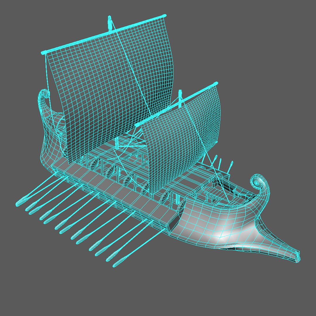 Greek Roman Trireme Obj