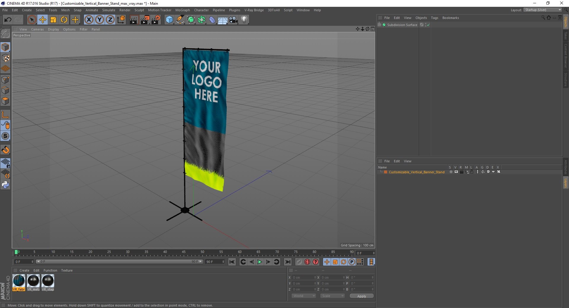 3D Customizable Vertical Banner Stand Model - TurboSquid 2235909
