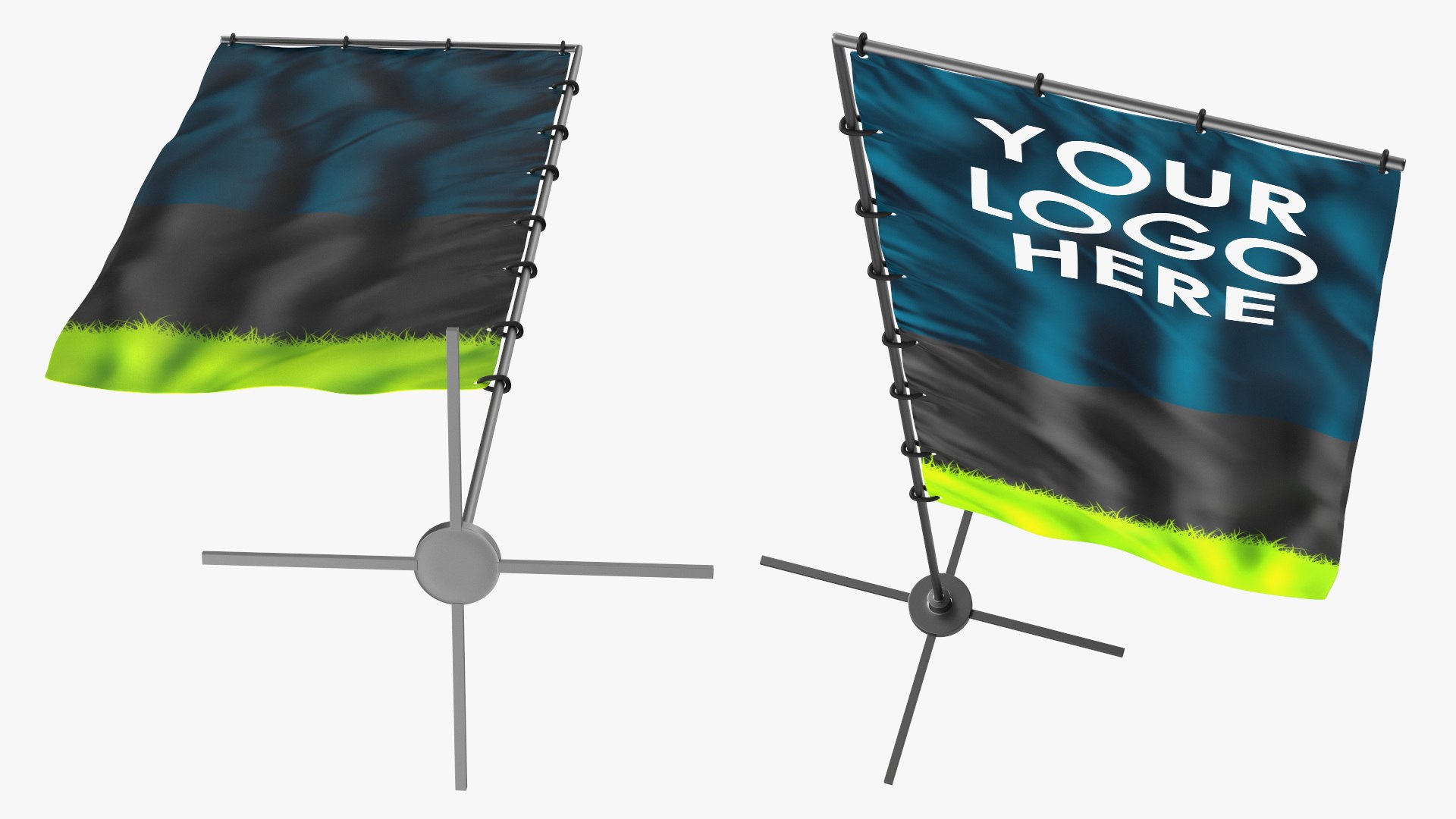 3D Customizable Vertical Banner Stand Model - TurboSquid 2235909