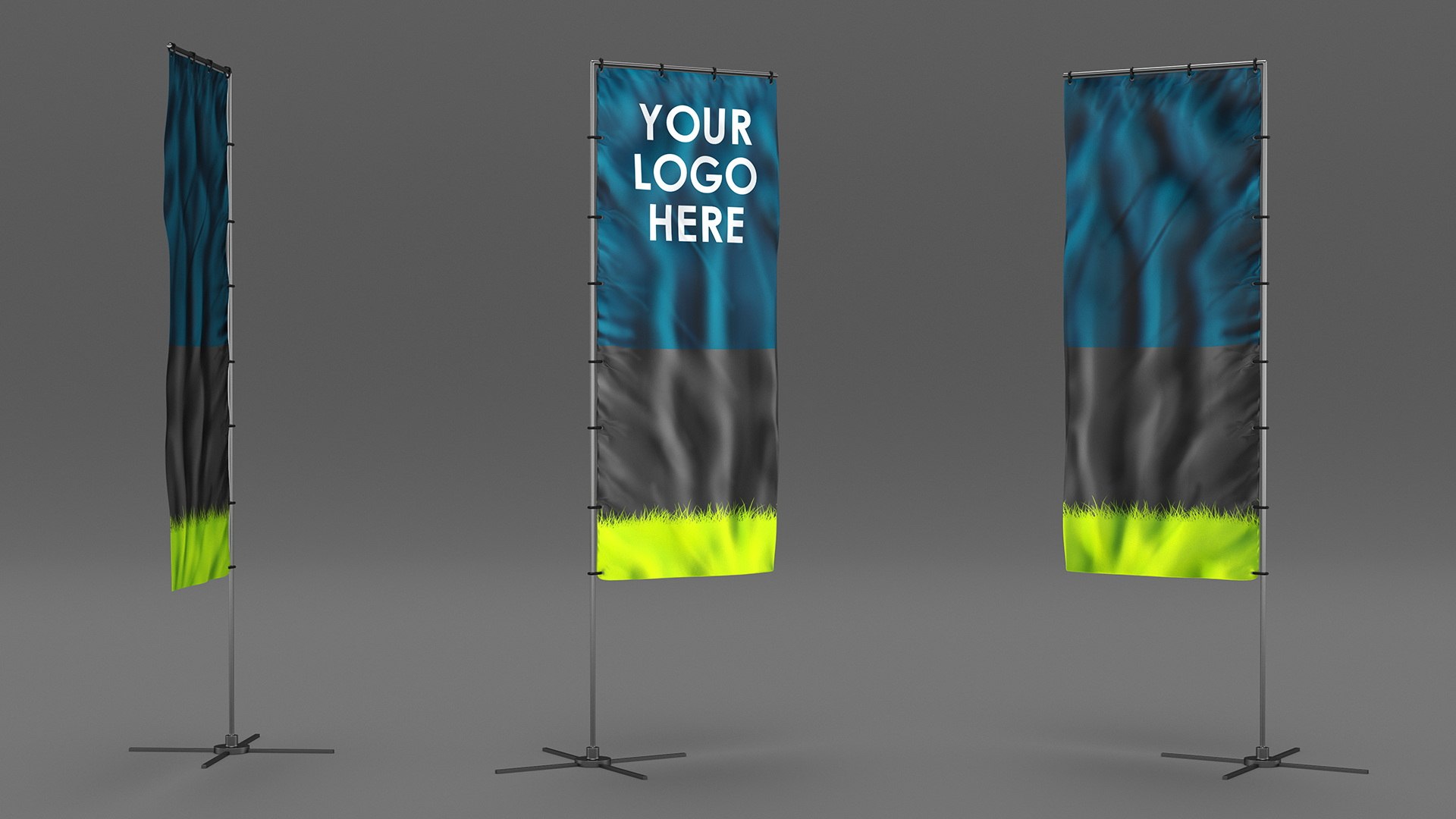 3D Customizable Vertical Banner Stand Model - TurboSquid 2235909