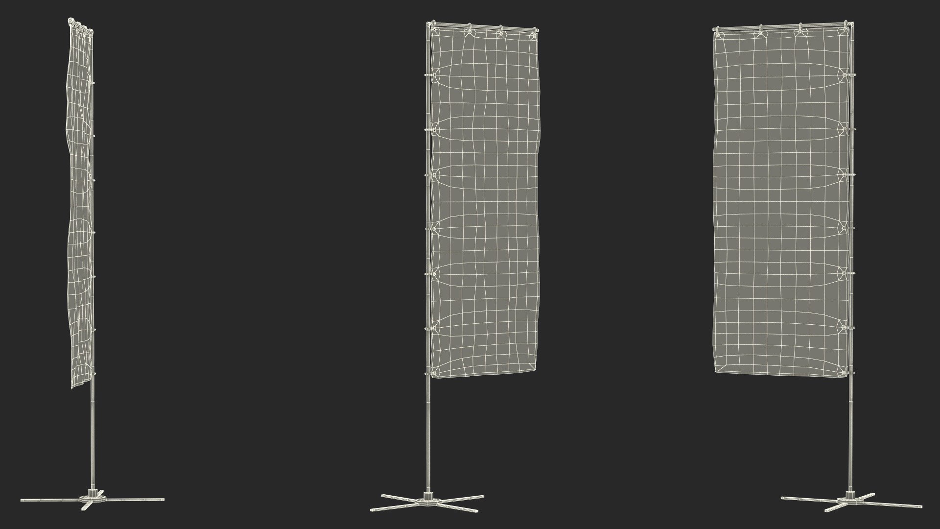 3D Customizable Vertical Banner Stand Model - TurboSquid 2235909