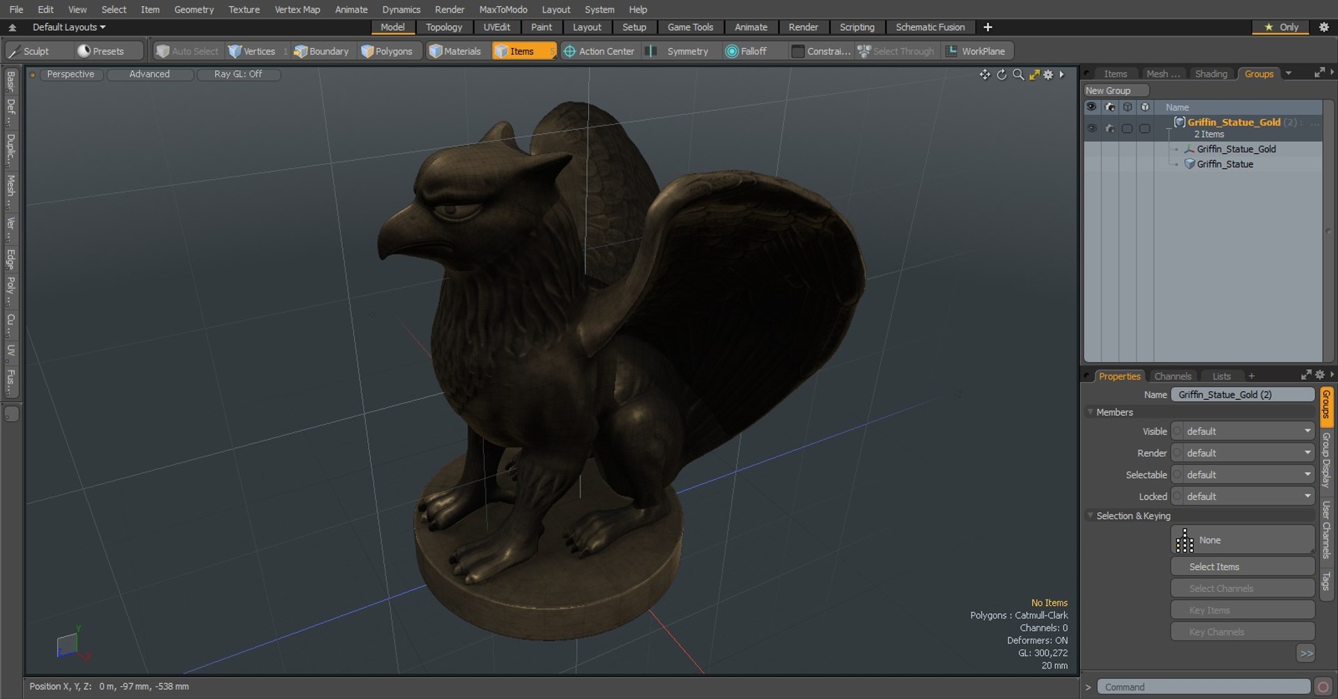 Griffin Statue Gold 3D Model - TurboSquid 1939991