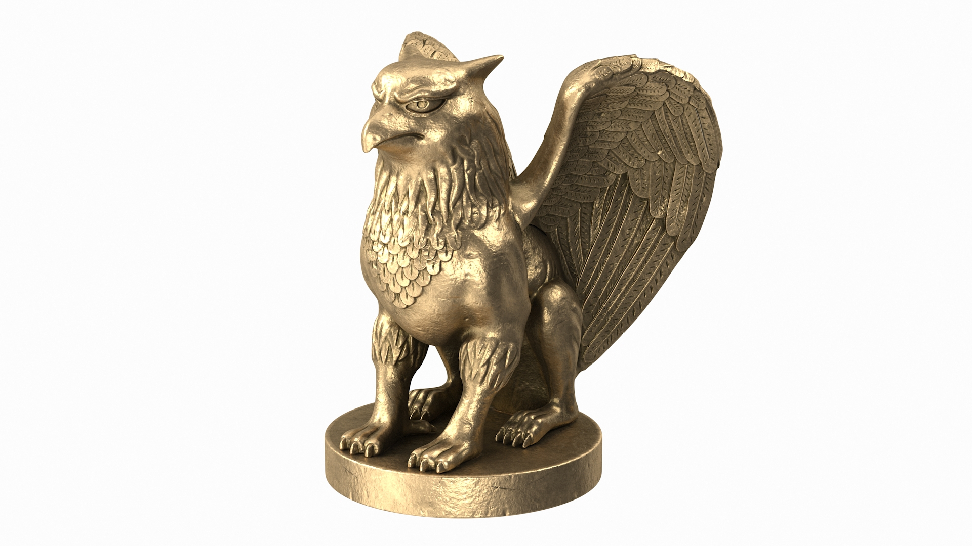 Griffin Statue Gold 3D Model - TurboSquid 1939991
