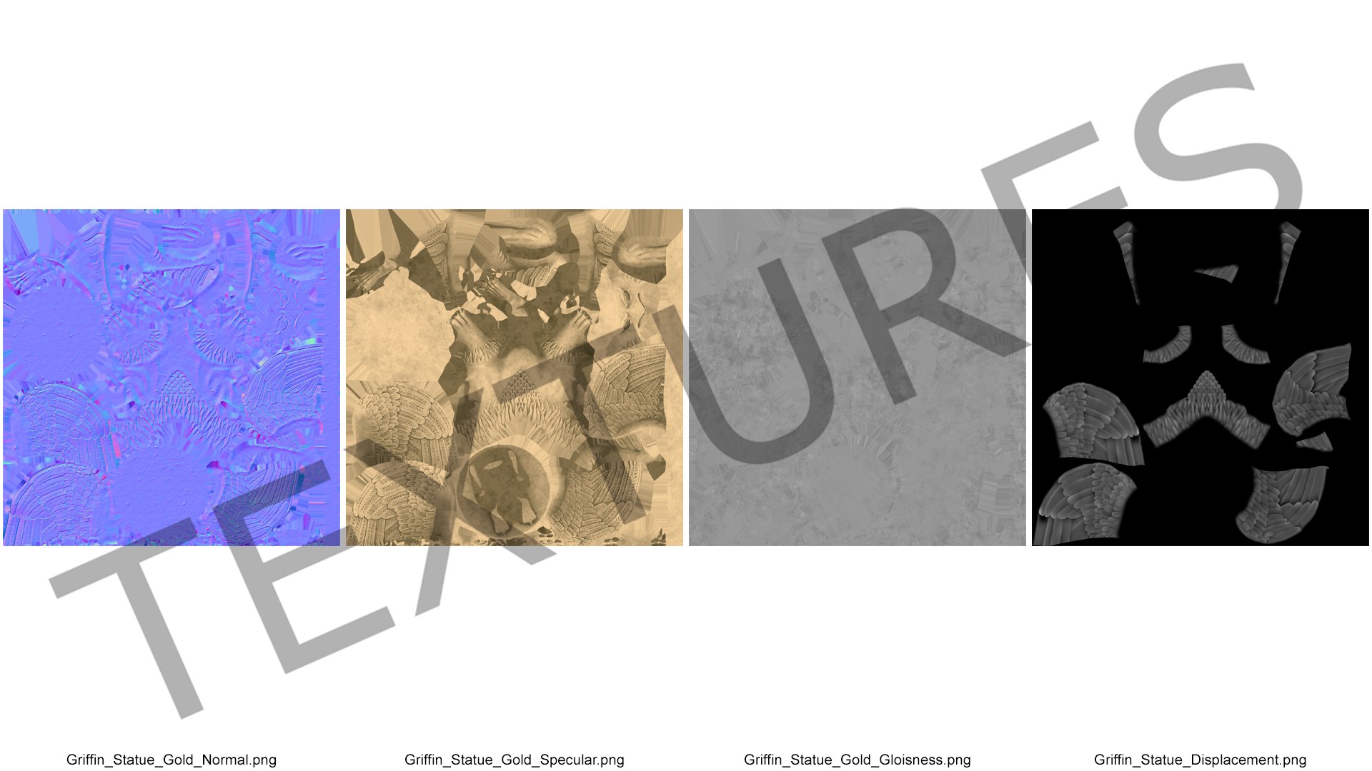 Griffin Statue Gold 3D Model - TurboSquid 1939991