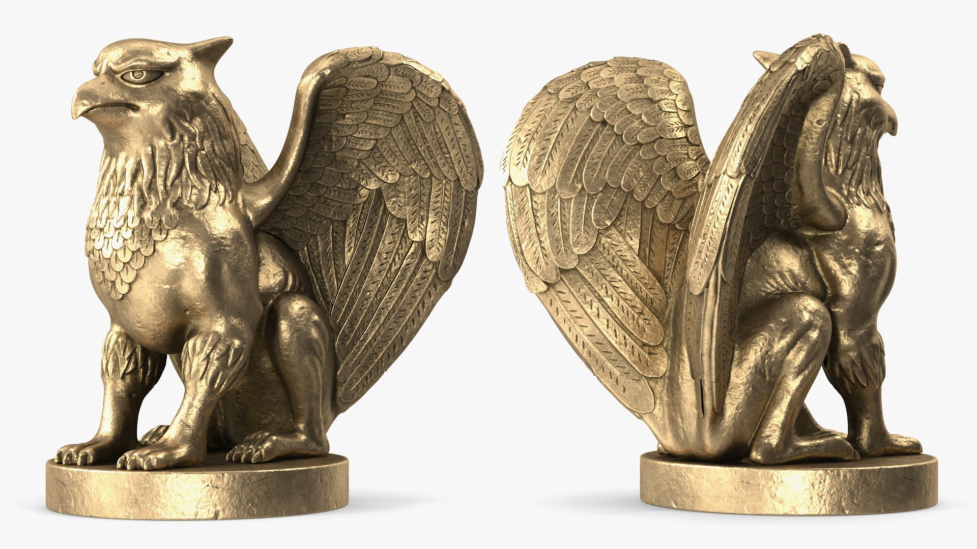 Griffin Statue Gold 3D Model - TurboSquid 1939991