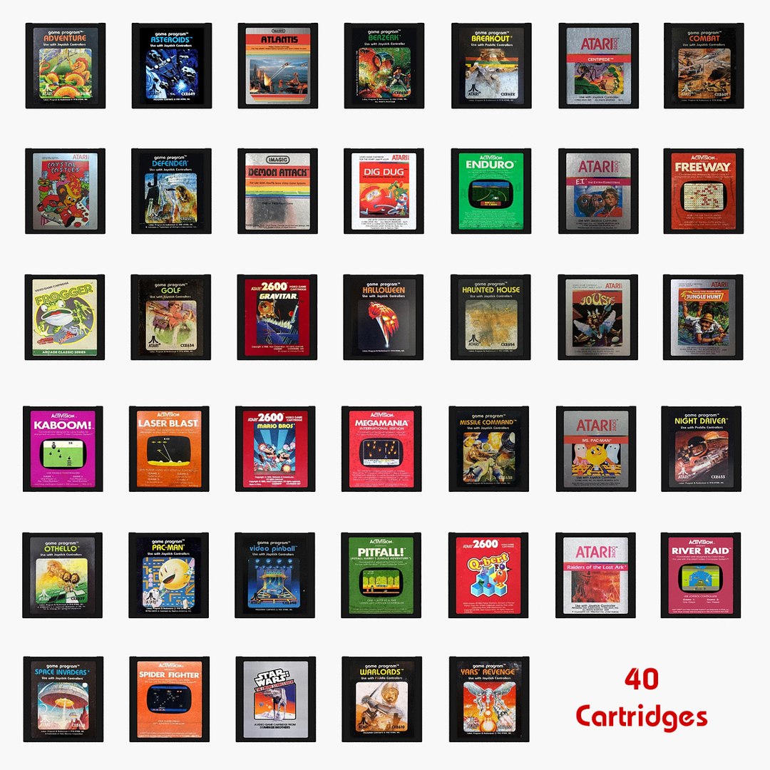 Atari 2600 Cartridges Collection Model - TurboSquid 1990090