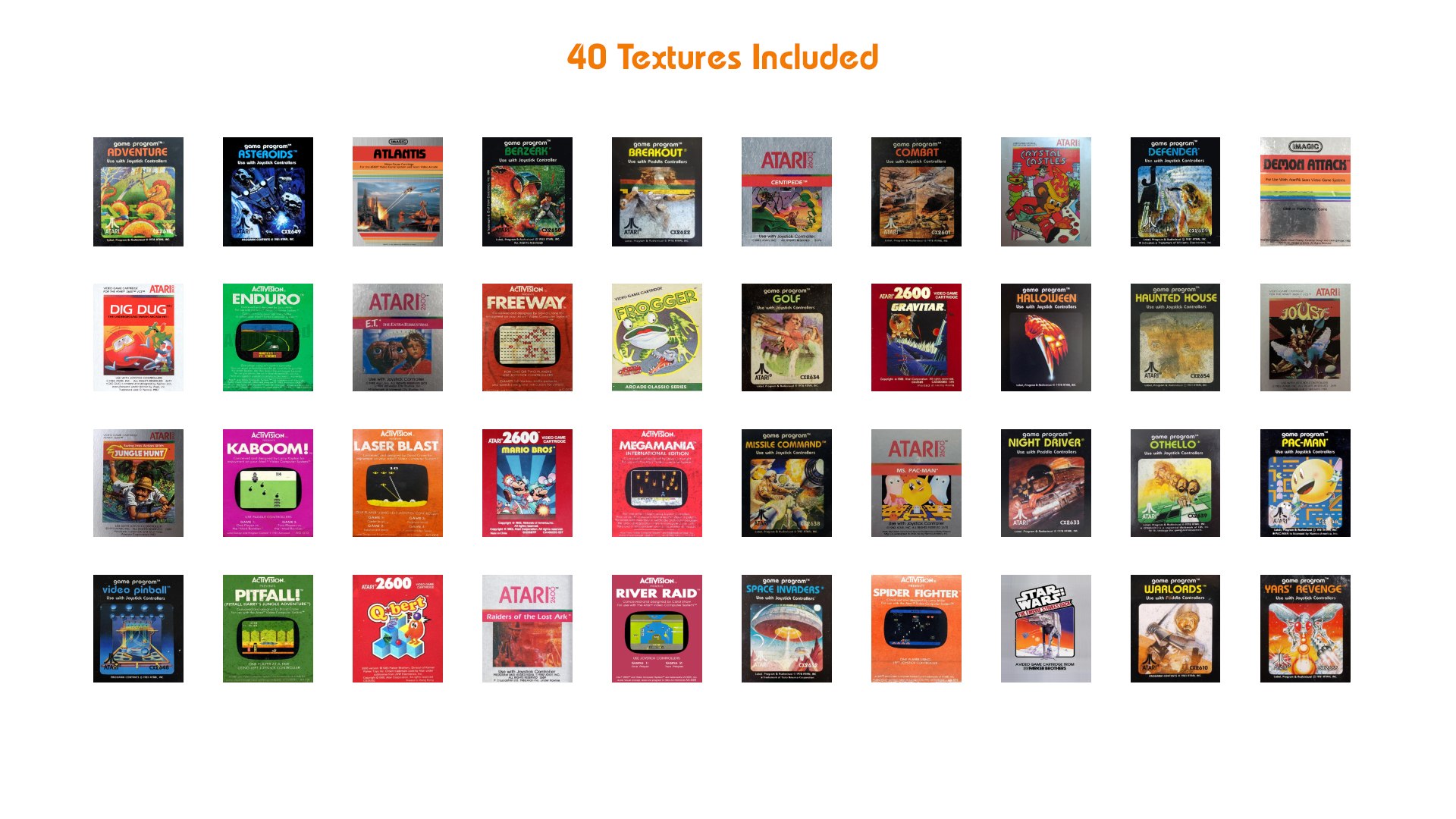 Atari 2600 Cartridges Collection Model - TurboSquid 1990090