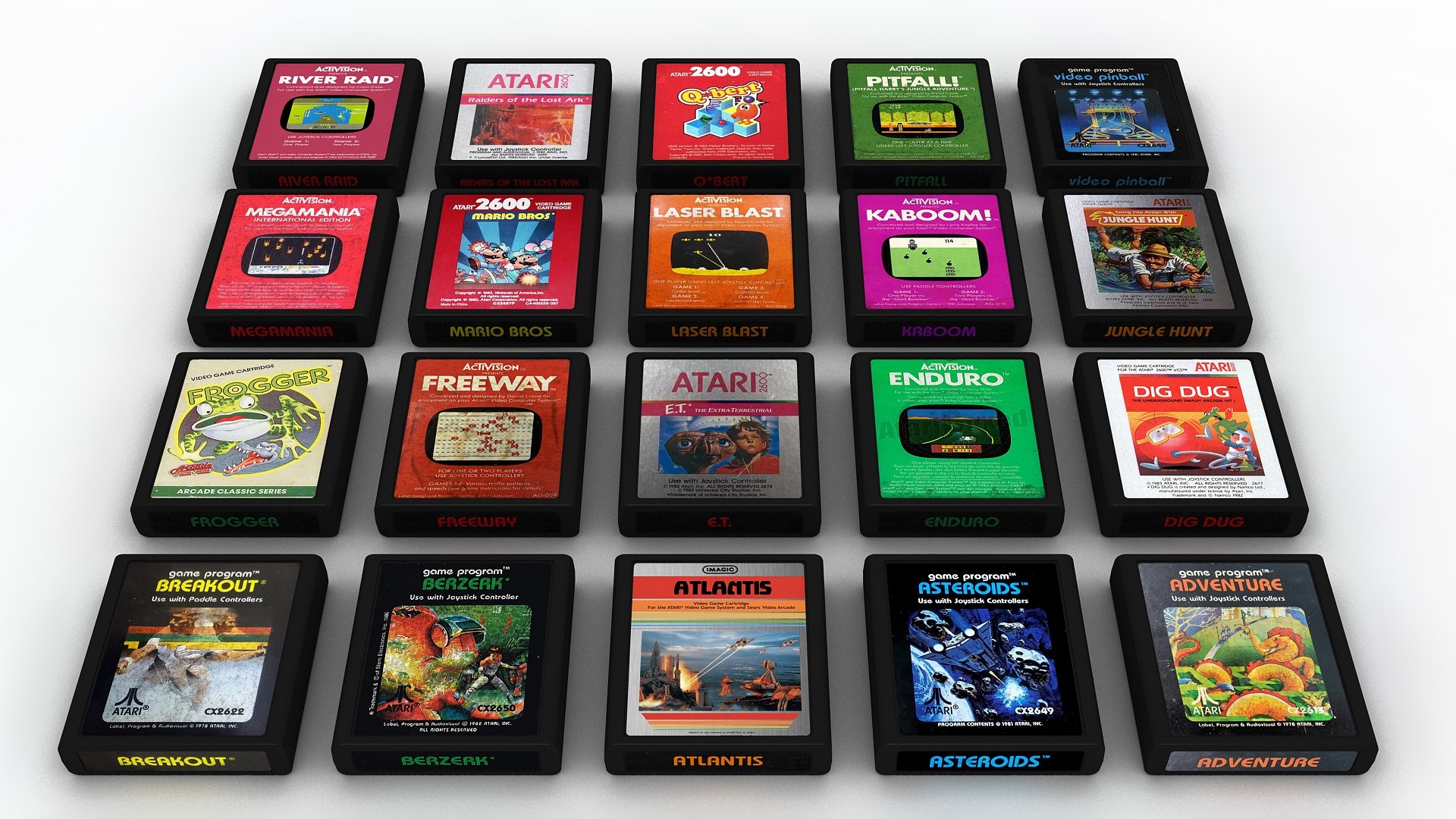 Atari 2600 Cartridges Collection Model - TurboSquid 1990090