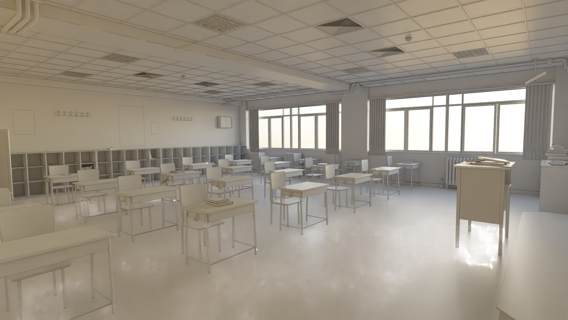 School Classroom 3D Model - TurboSquid 1902711