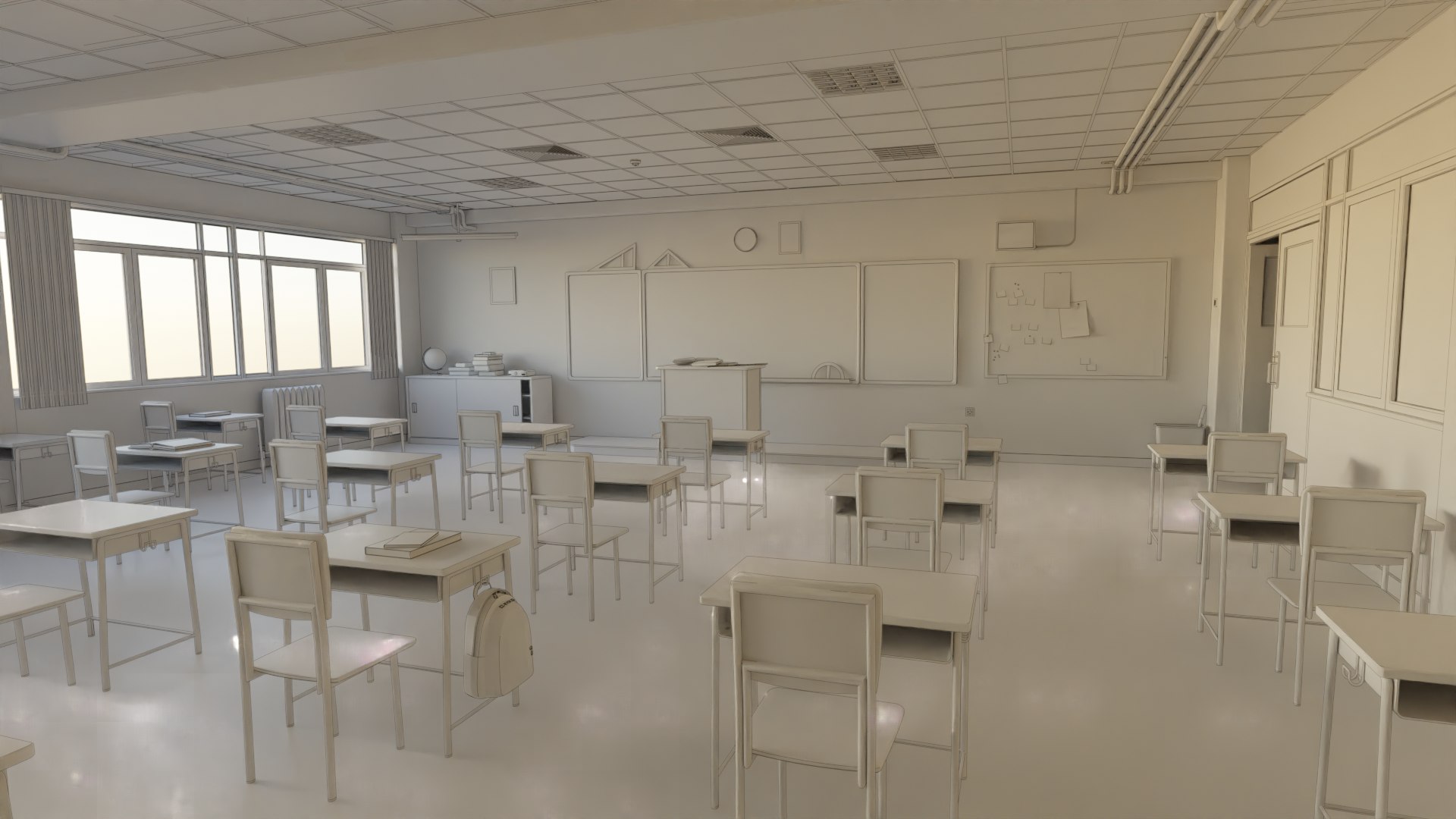 School Classroom 3D Model - TurboSquid 1902711