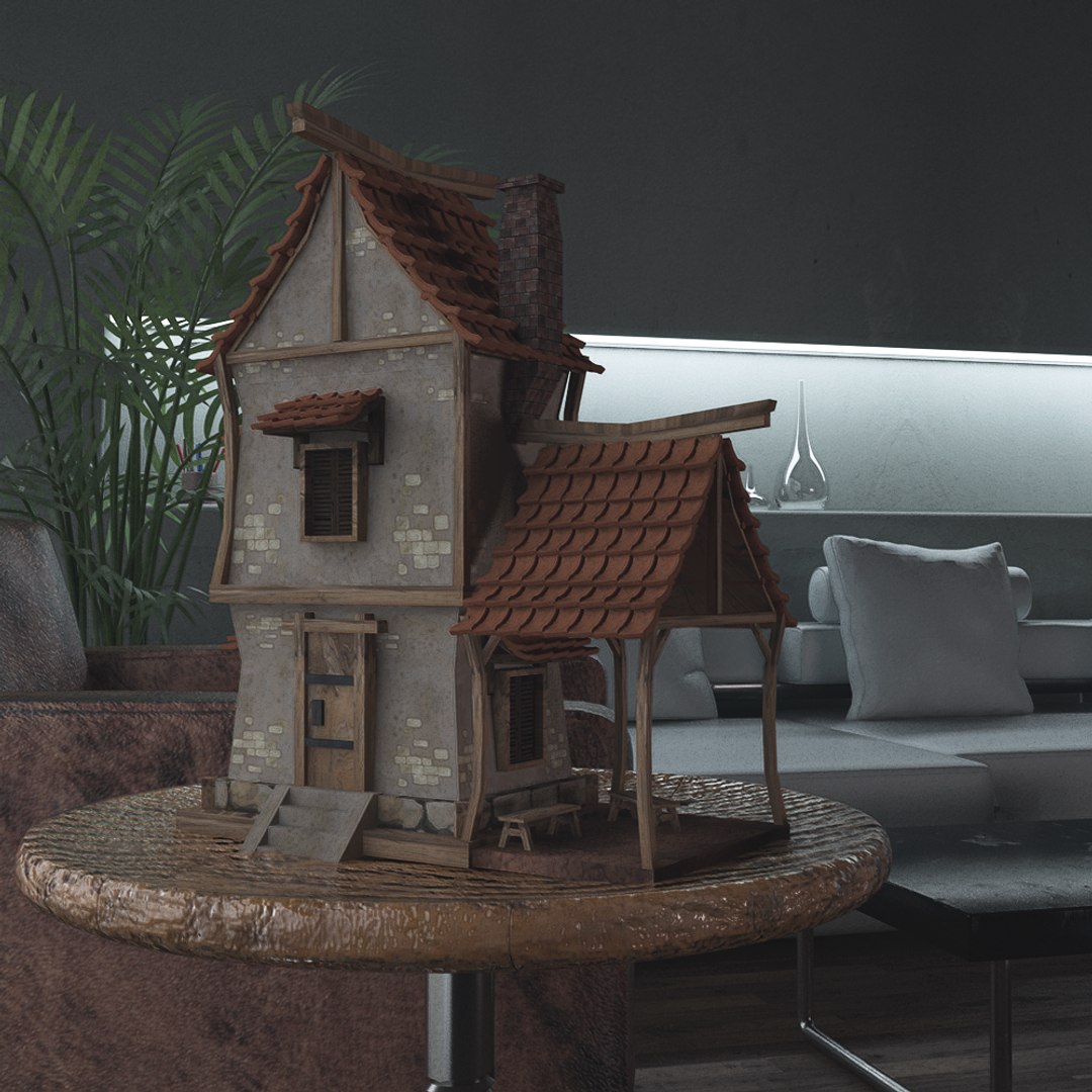 Cartoon House Scene 3D Model - TurboSquid 1212828