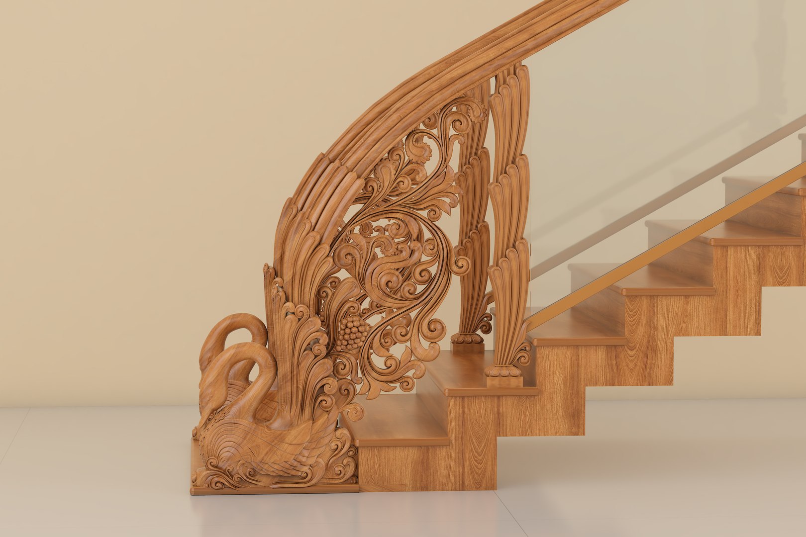 3D Model Classic Wooden Stairs - TurboSquid 1550616