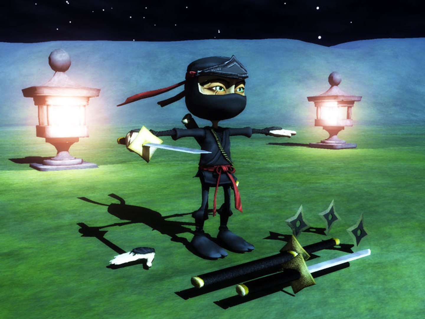 Cartoon Ninja Character Obj