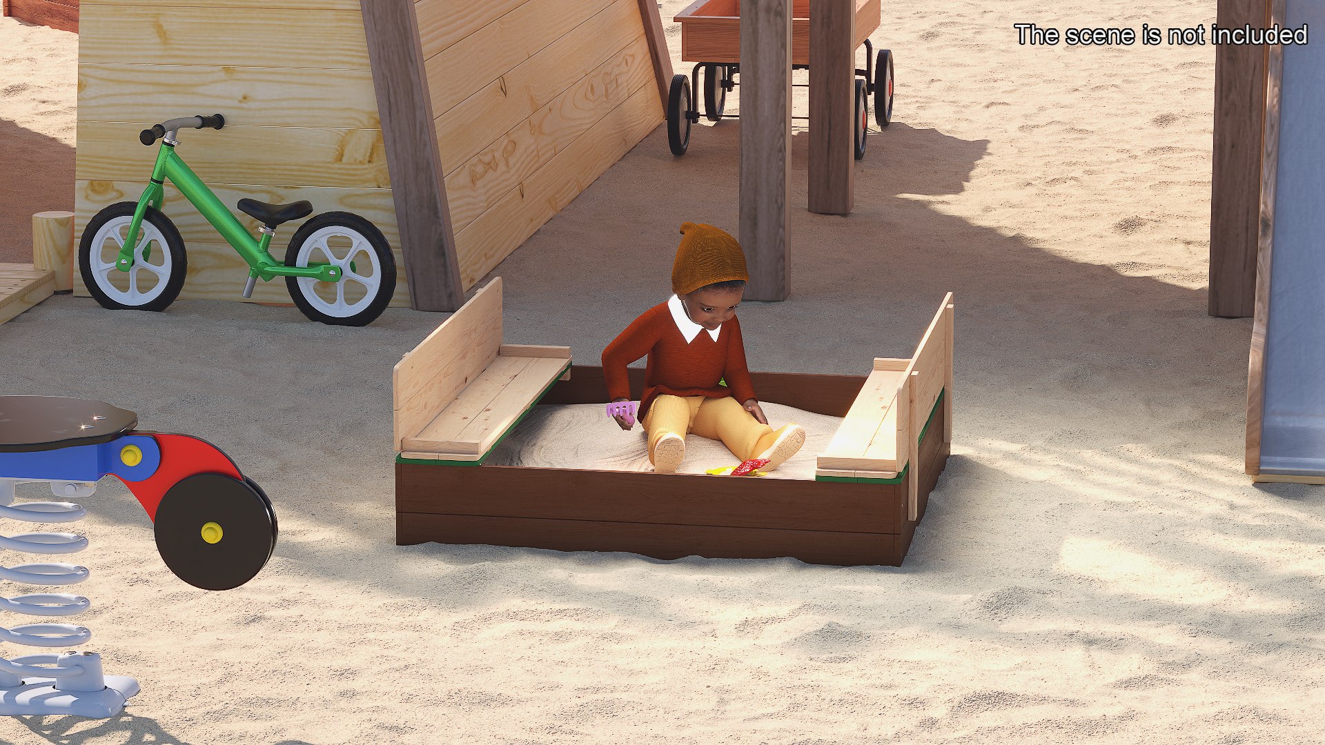 3D Model Black Skinned Toddler Boy In Sandpit - TurboSquid 2319056
