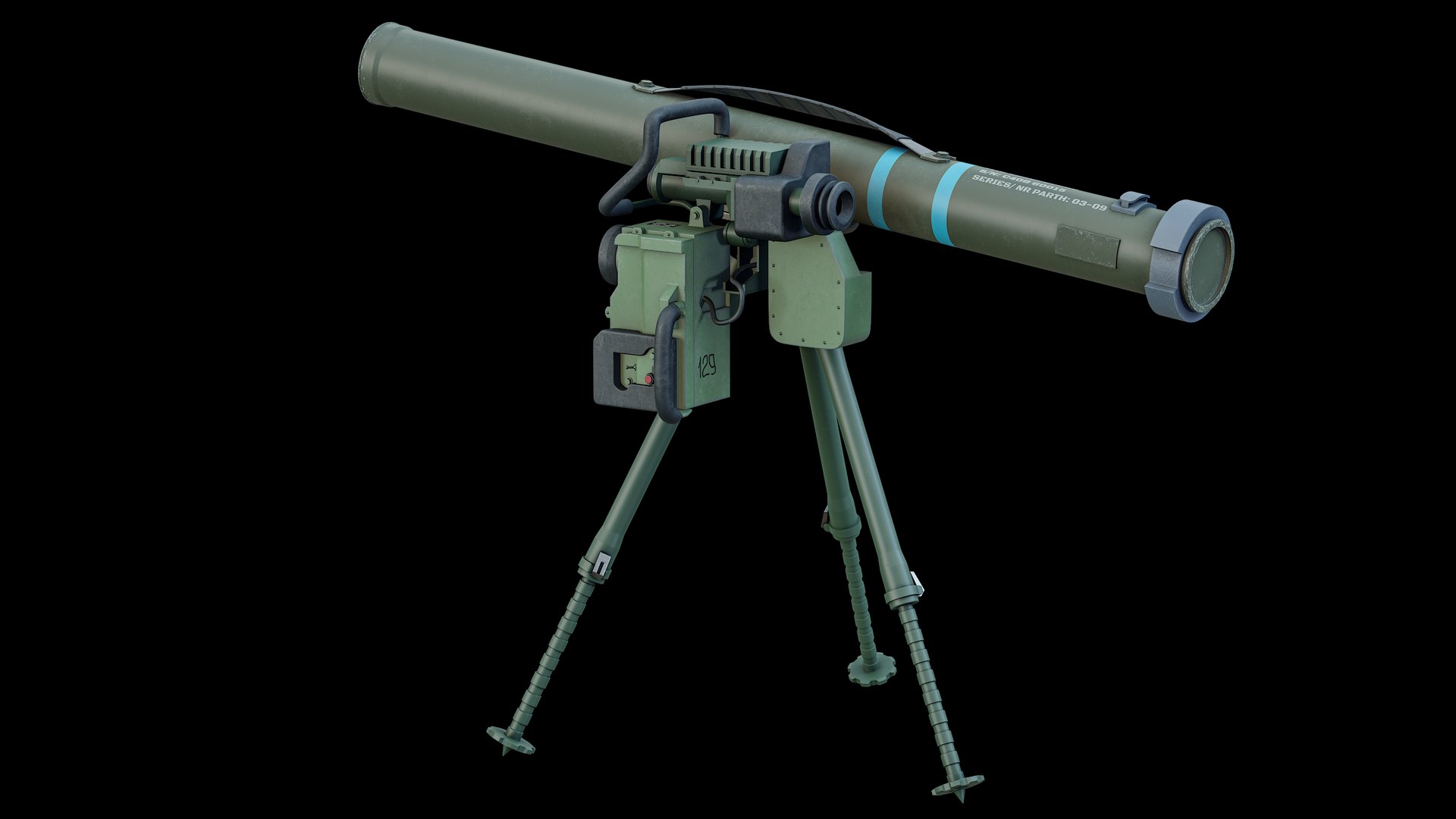 Spike ATGM Command Launcher Unit CLU With Spike MR Missile Model ...