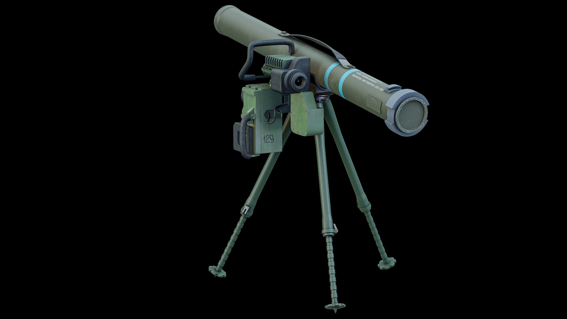 Spike ATGM Command Launcher Unit CLU With Spike MR Missile Model ...