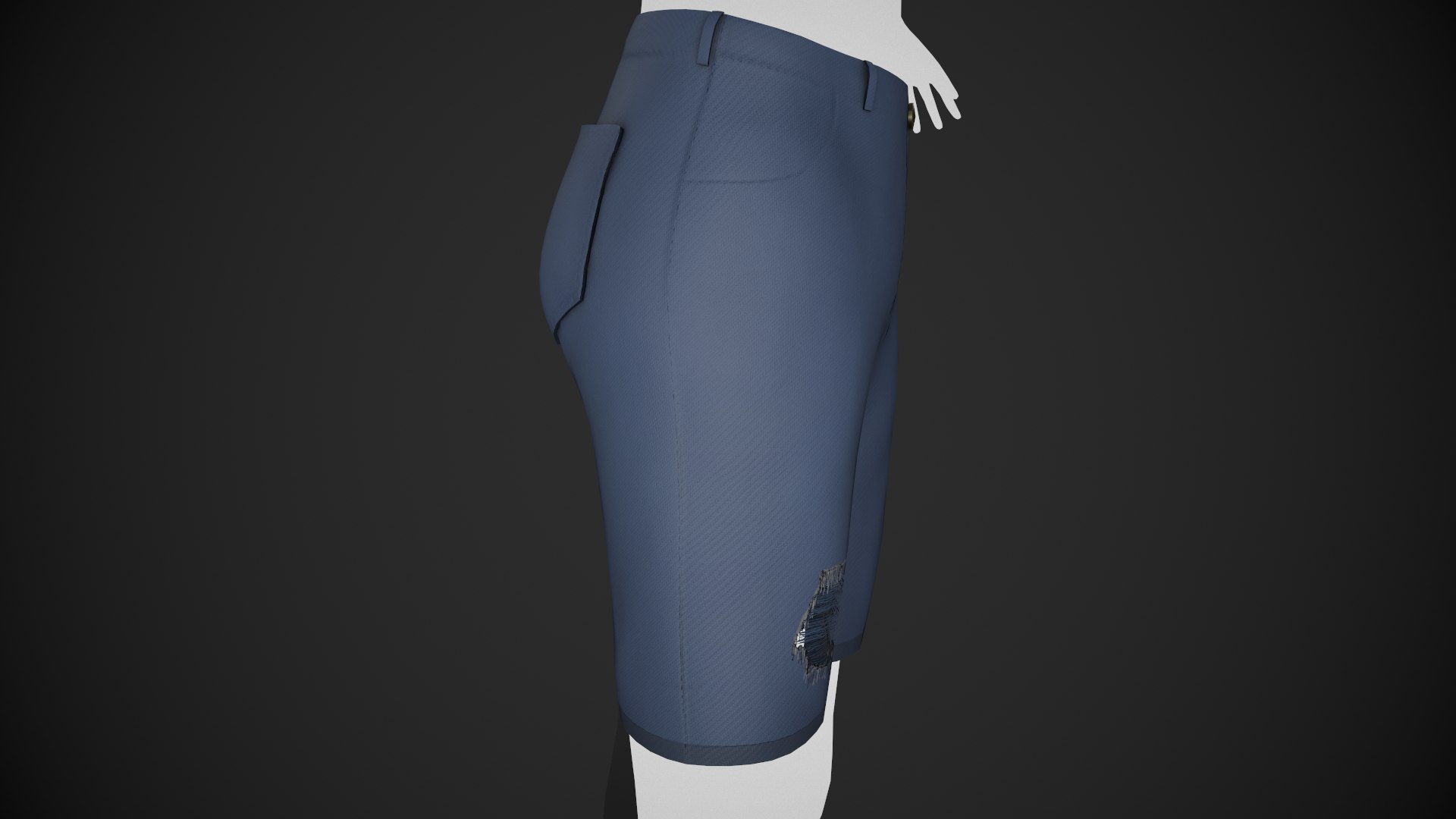 3D Blue Shorts Style 4 Model - TurboSquid 1986895