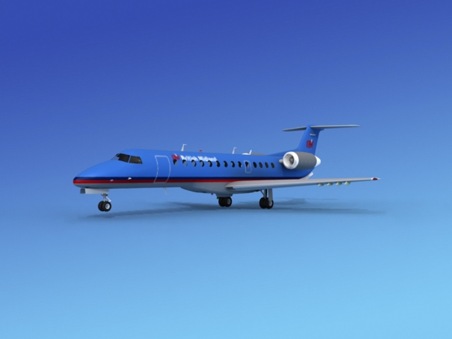 embraer erj 3d model