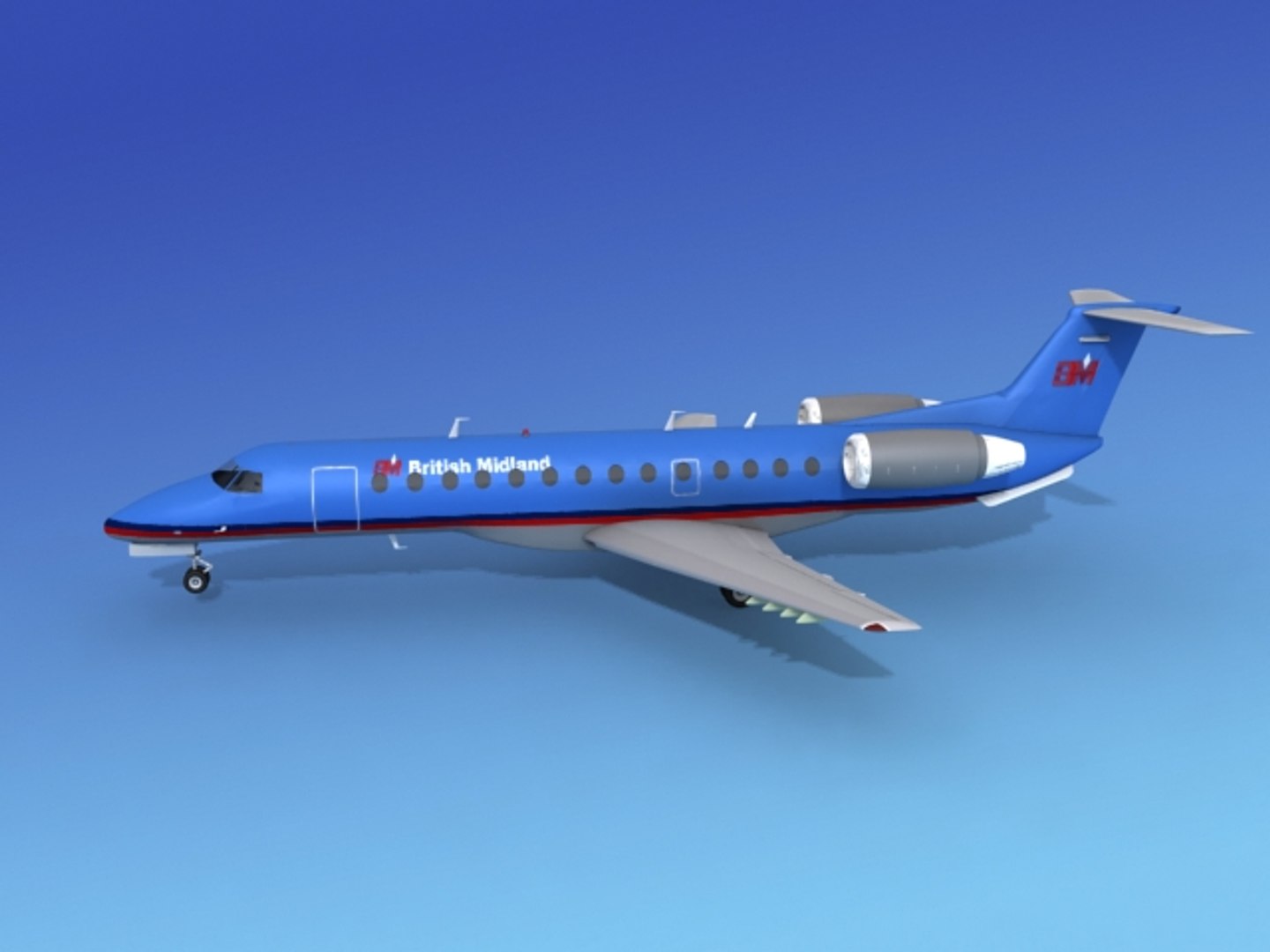 embraer erj 3d model