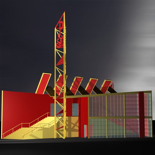 soviet pavilion paris exposition 3d max