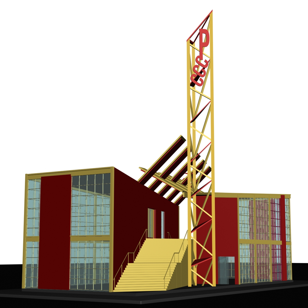 soviet pavilion paris exposition 3d max