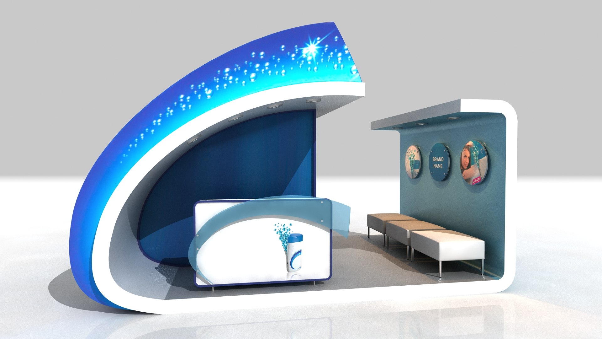 3D Shampoo Exhibition Stand - TurboSquid 2068168