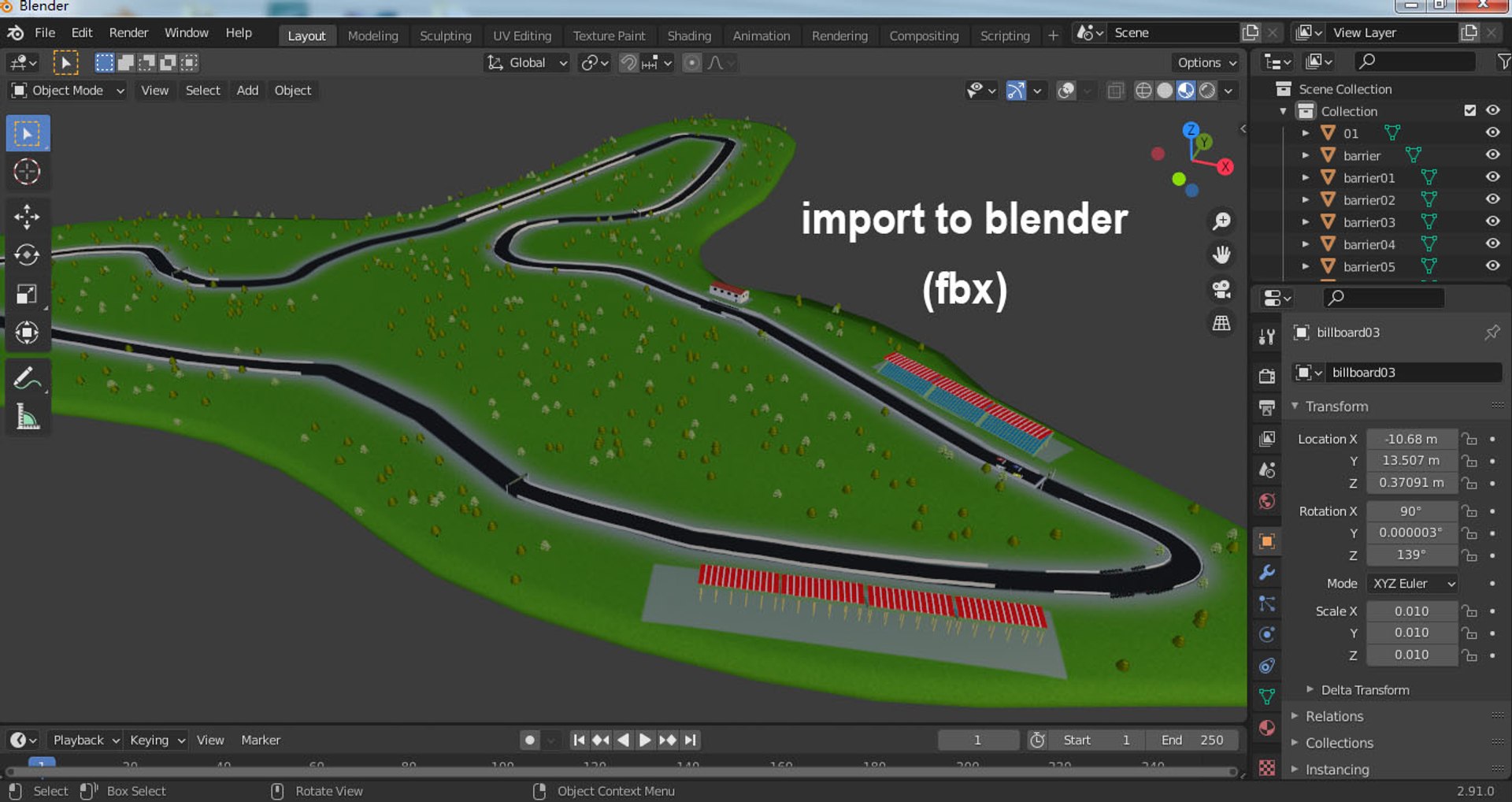 Cartoon Race Track 3D Model - TurboSquid 2291610