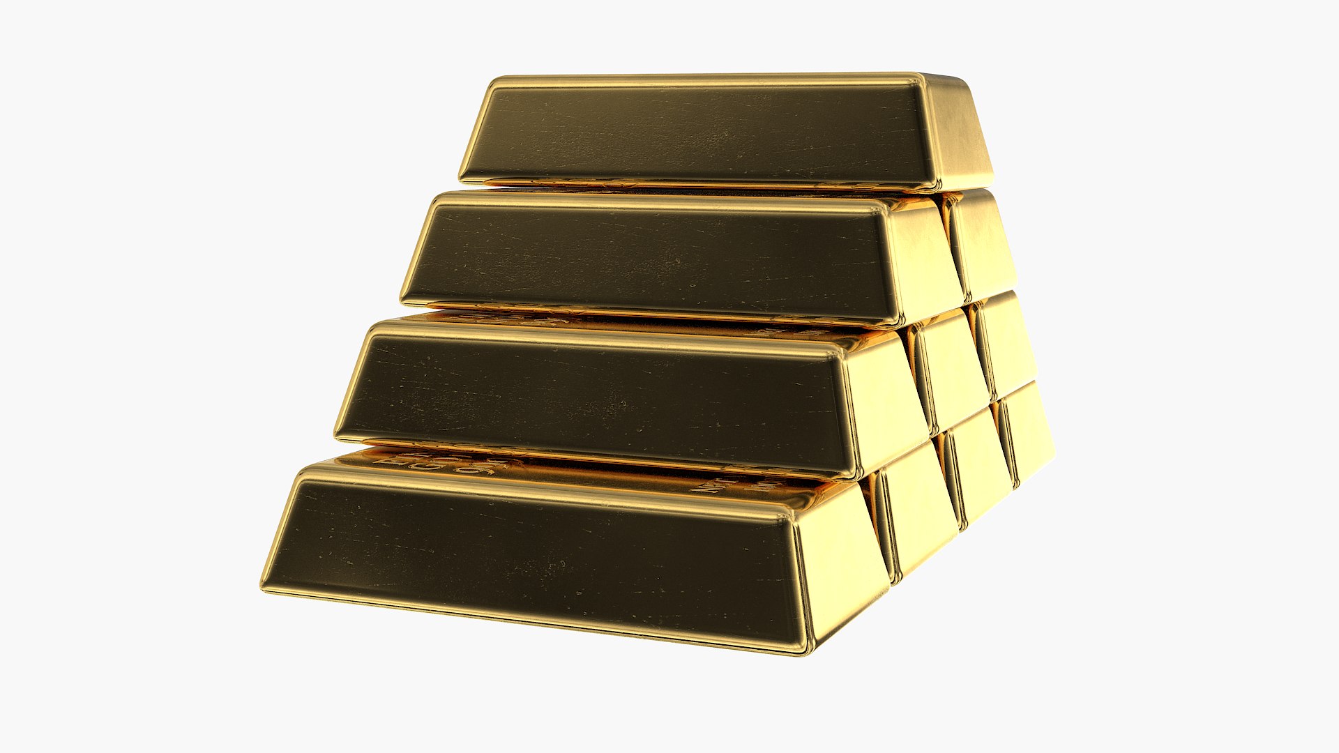 Gold Bars Small Stack 3D Model - TurboSquid 1866142