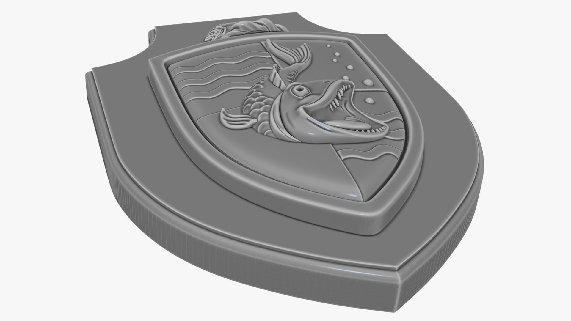 Heraldic Shield With Fish Model - TurboSquid 2376470