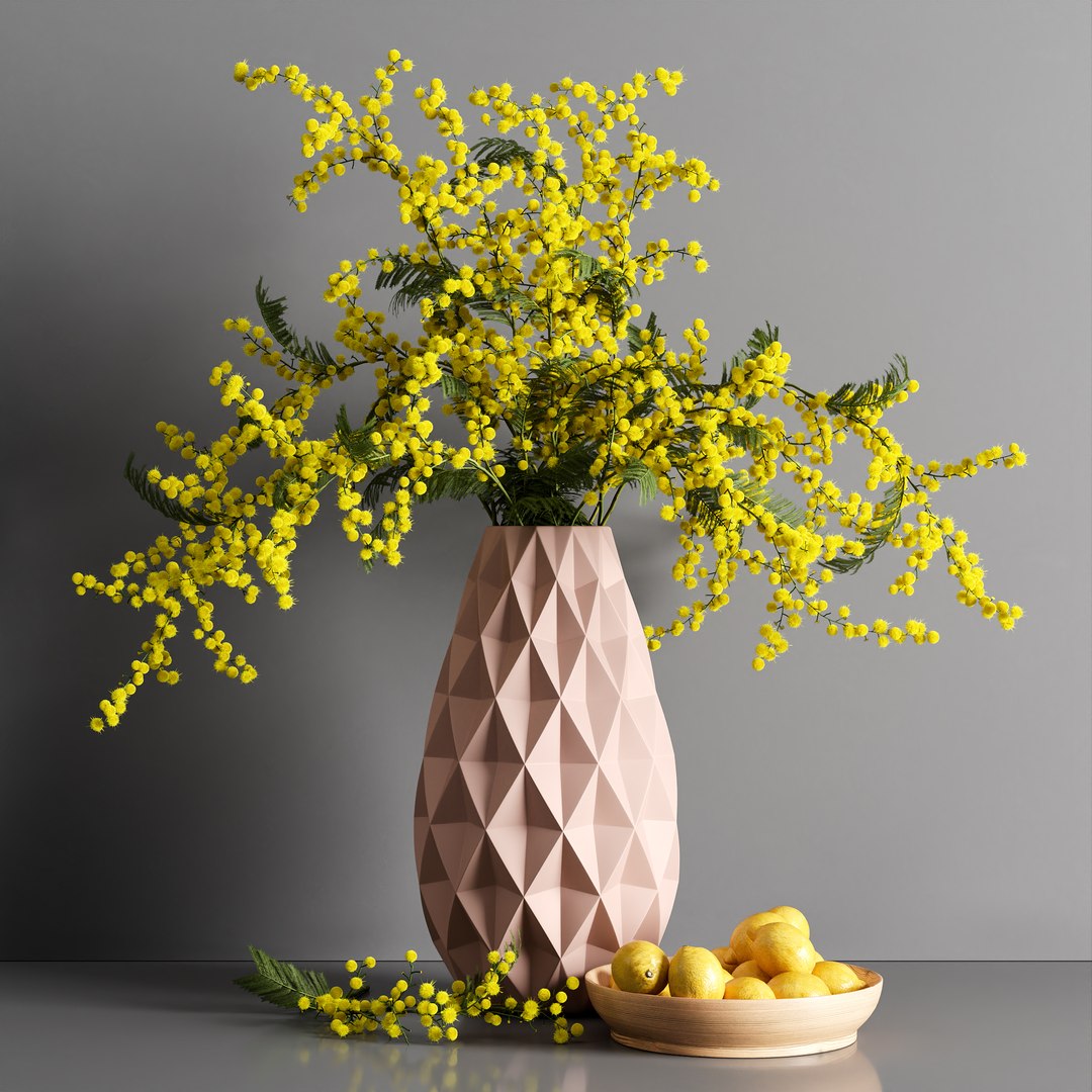 Decorative Mimosa Lemon Model - TurboSquid 1576856