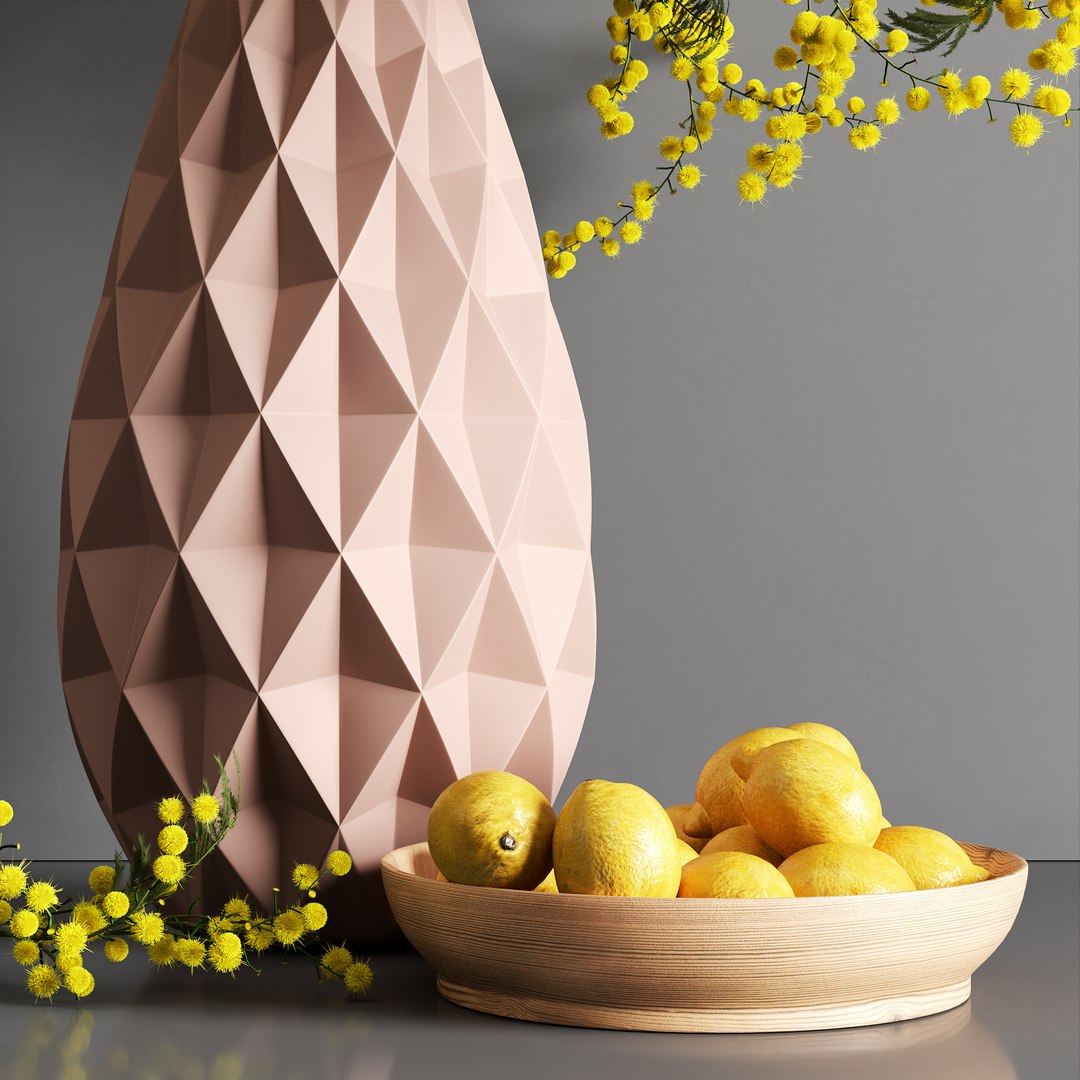 Decorative Mimosa Lemon Model - TurboSquid 1576856