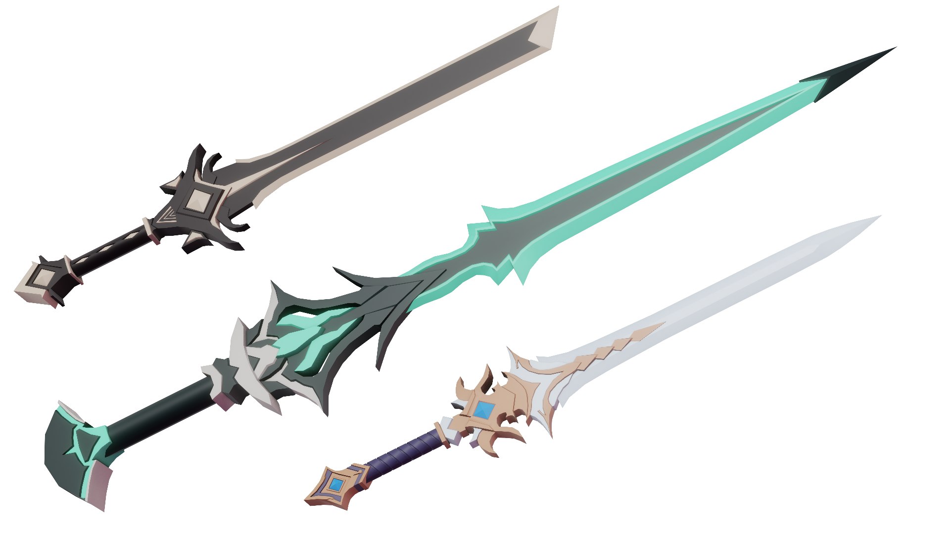 3D Low Poly Fantasy Sword Pack 25x - TurboSquid 2434657