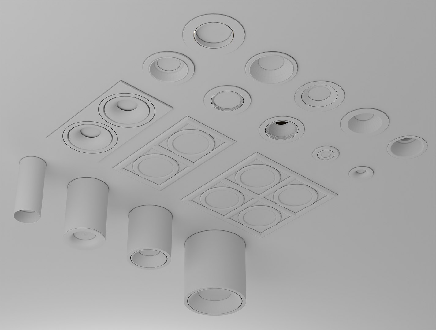 3D Modern Spotlight Downlight 3D Model - TurboSquid 2136880