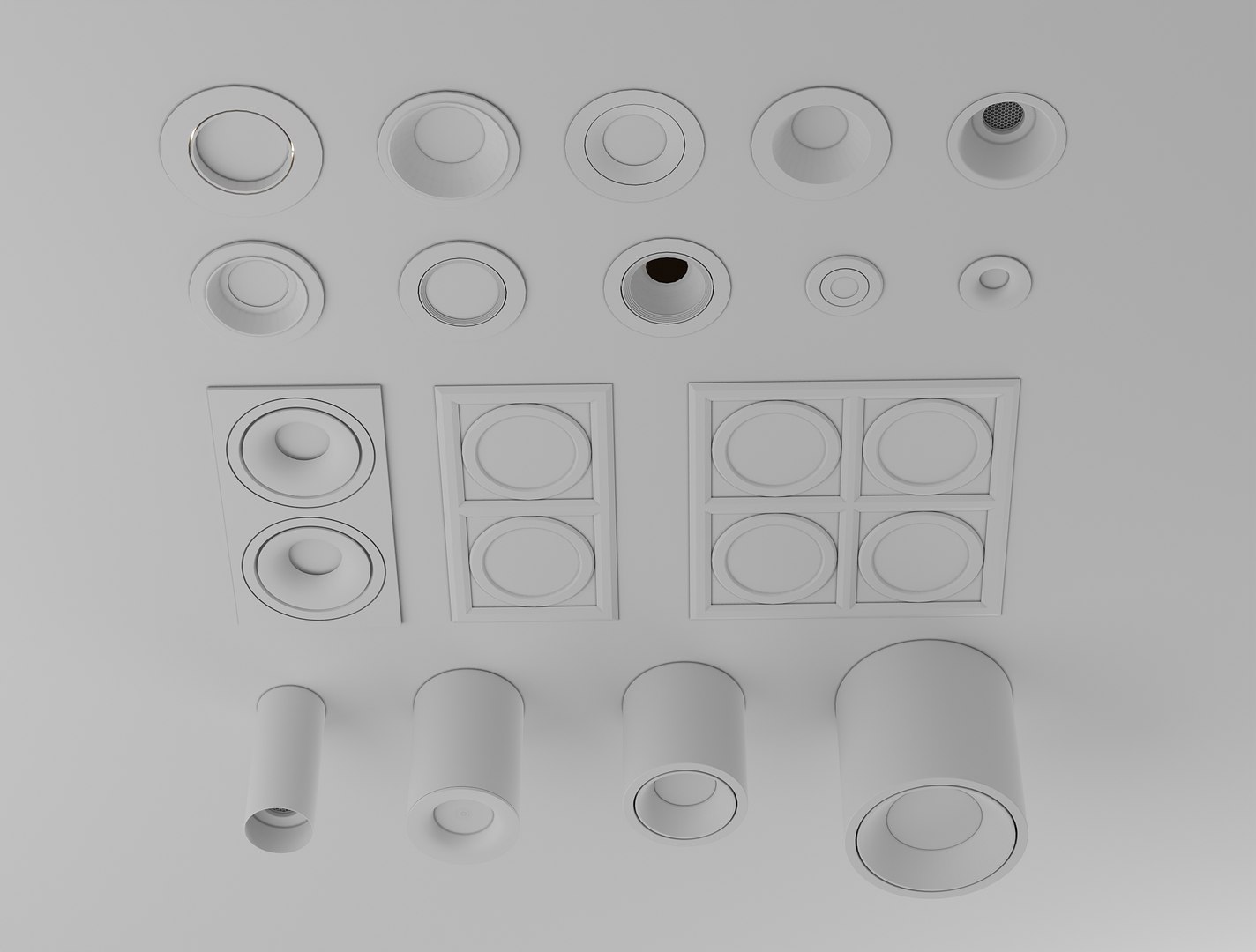 3D Modern Spotlight Downlight 3D Model - TurboSquid 2136880