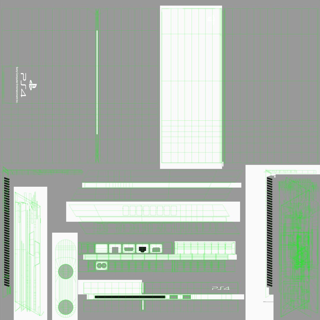 3d model sony playstation 4 console