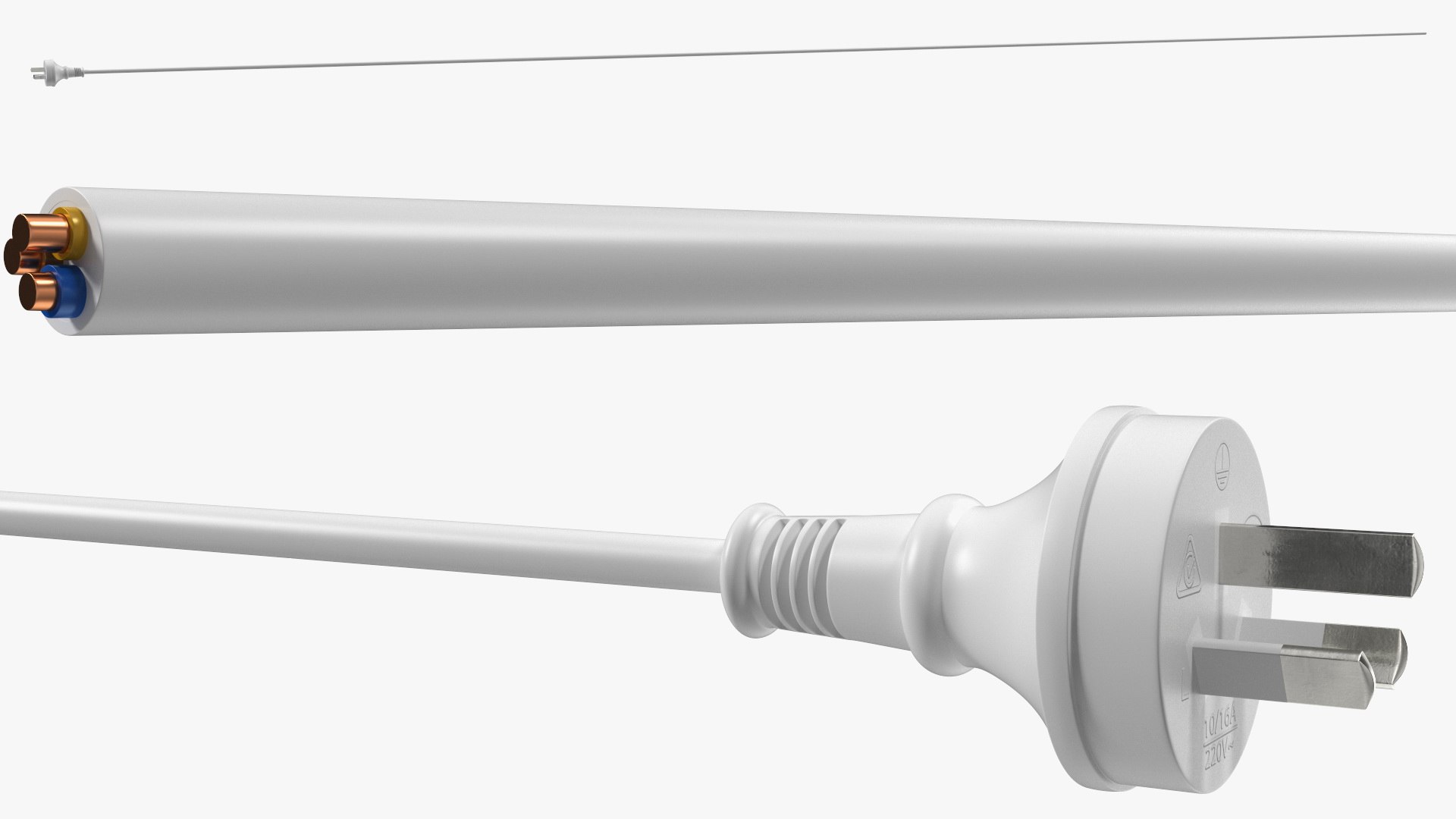 3D model China Electric Plug Type I White - TurboSquid 2042299