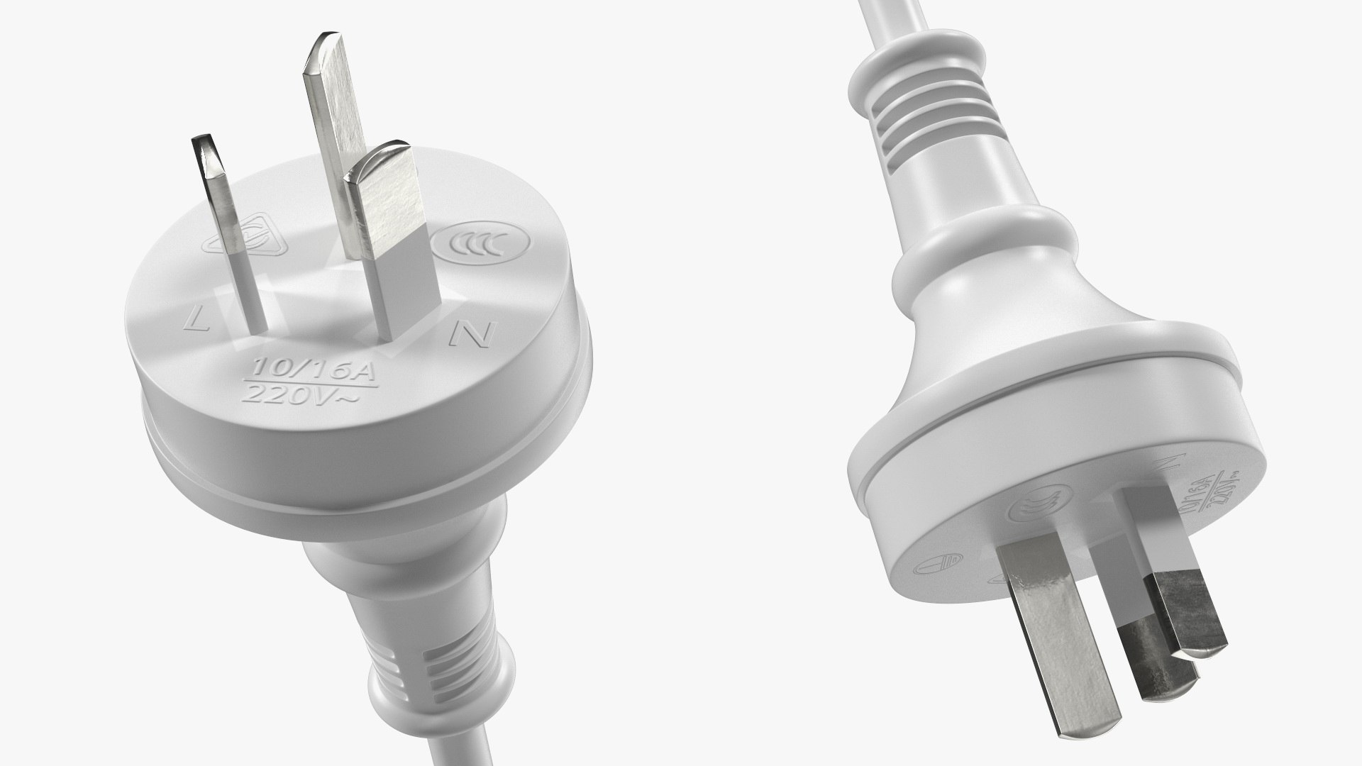 3D model China Electric Plug Type I White - TurboSquid 2042299