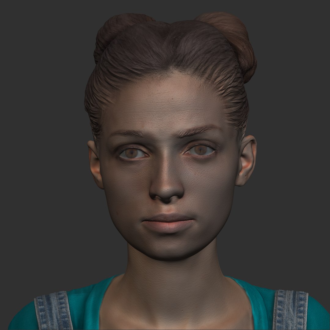 Beautiful Woman In Jeans Overalls In A-pose 408 Model - TurboSquid 2142754