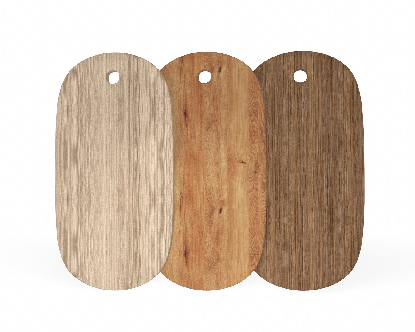 3D oval wooden chopping boards model - TurboSquid 1304855