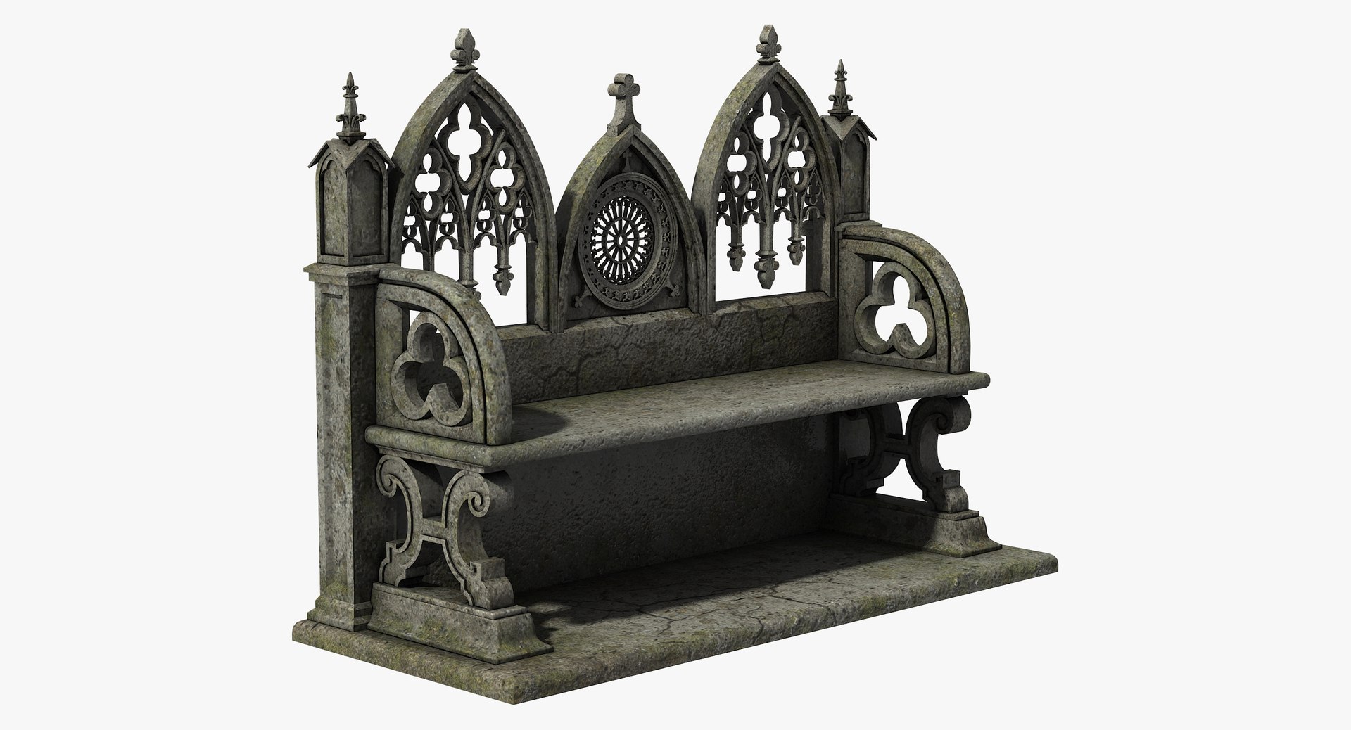 Gothic Bench 3d Model