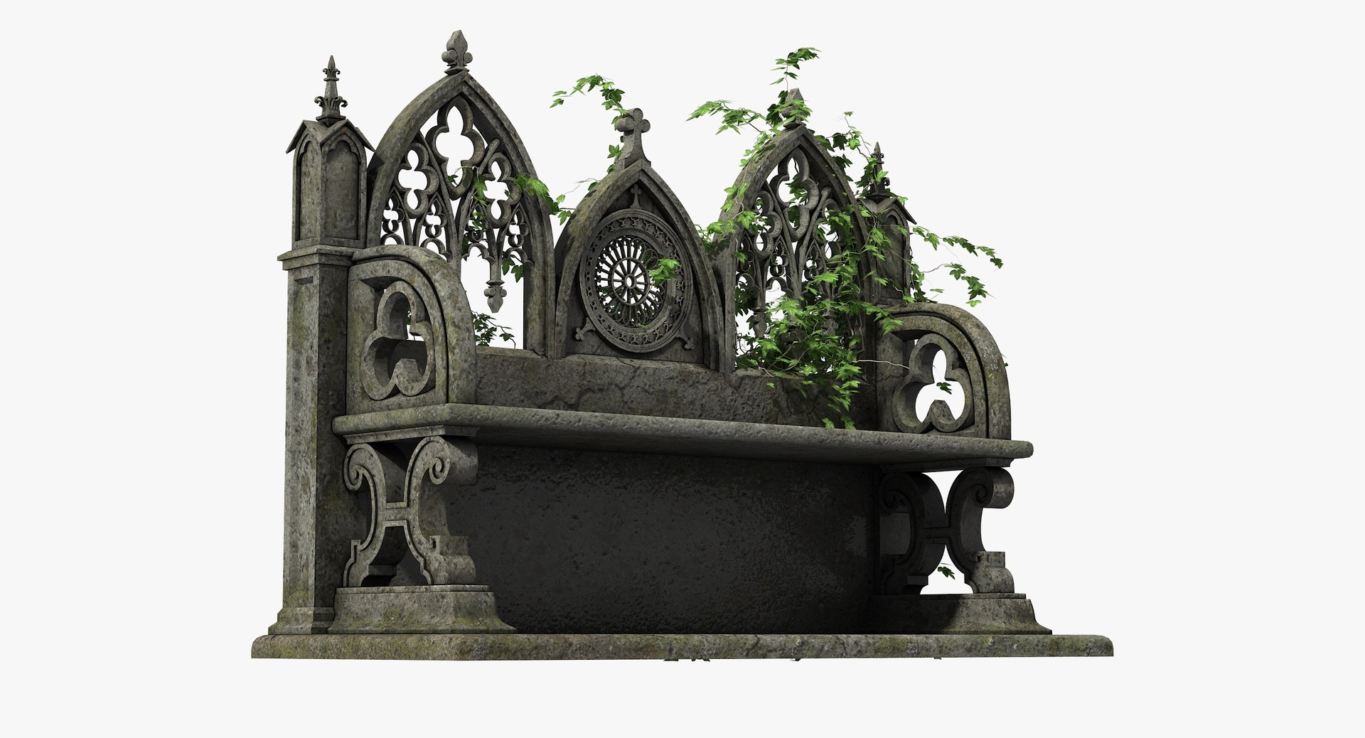 Gothic Bench 3d Model