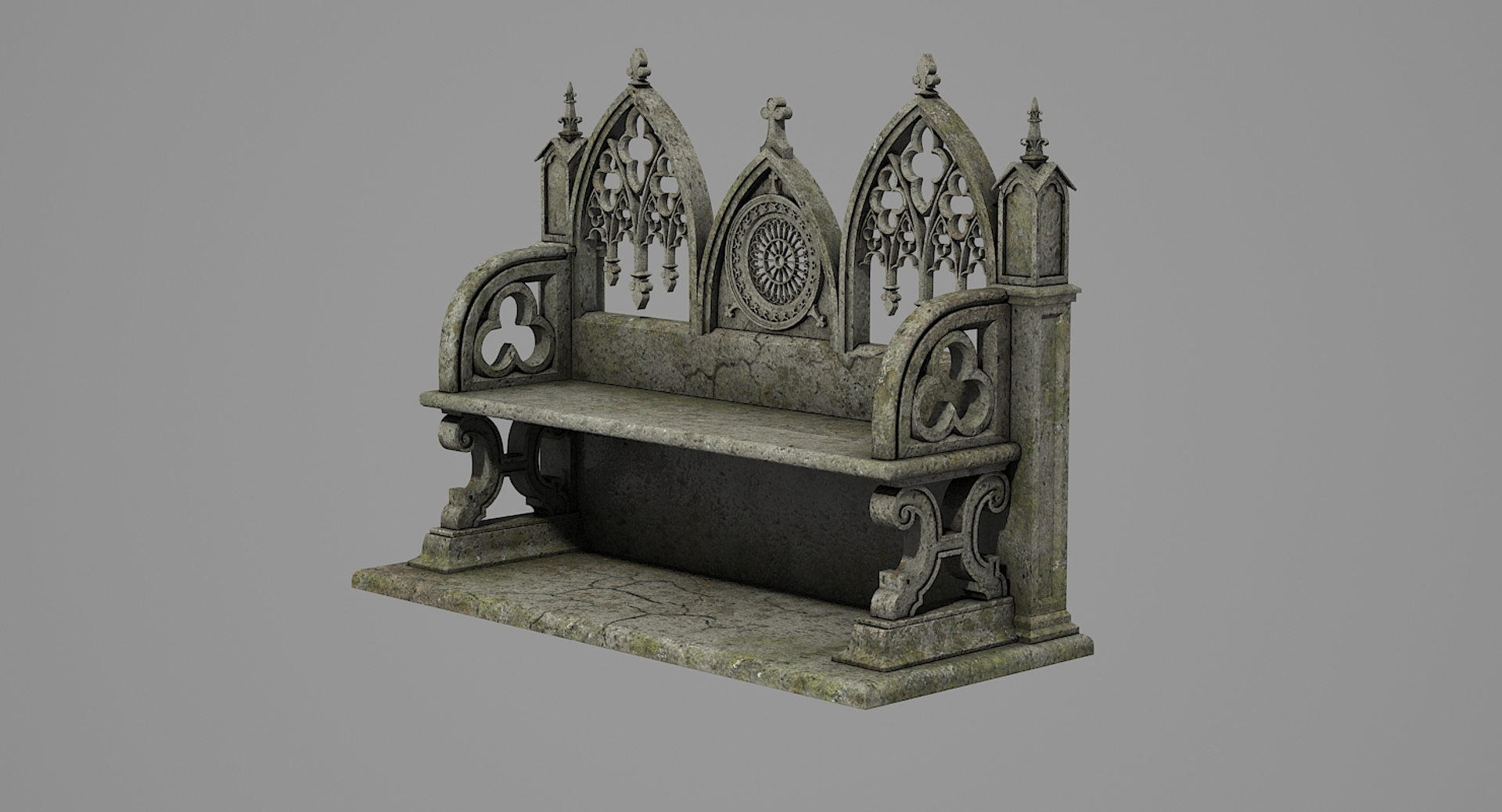 Gothic Bench 3d Model