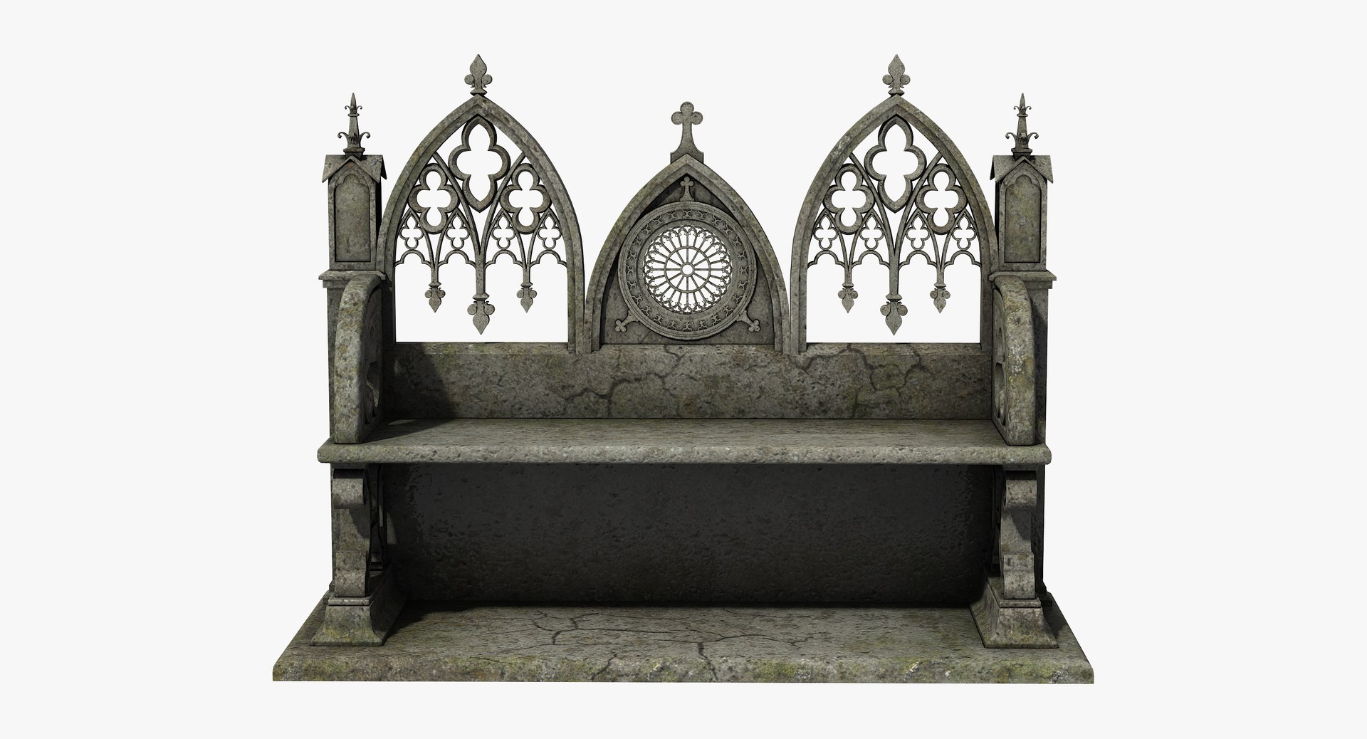 Gothic Bench 3d Model
