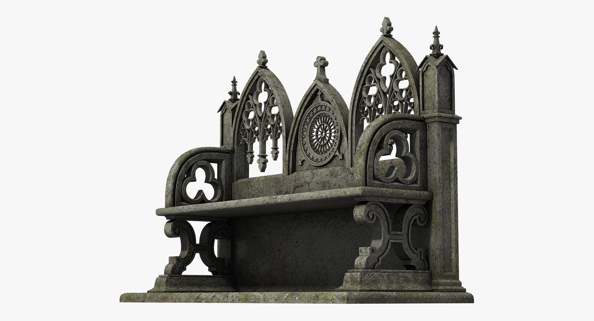 Gothic Bench 3d Model