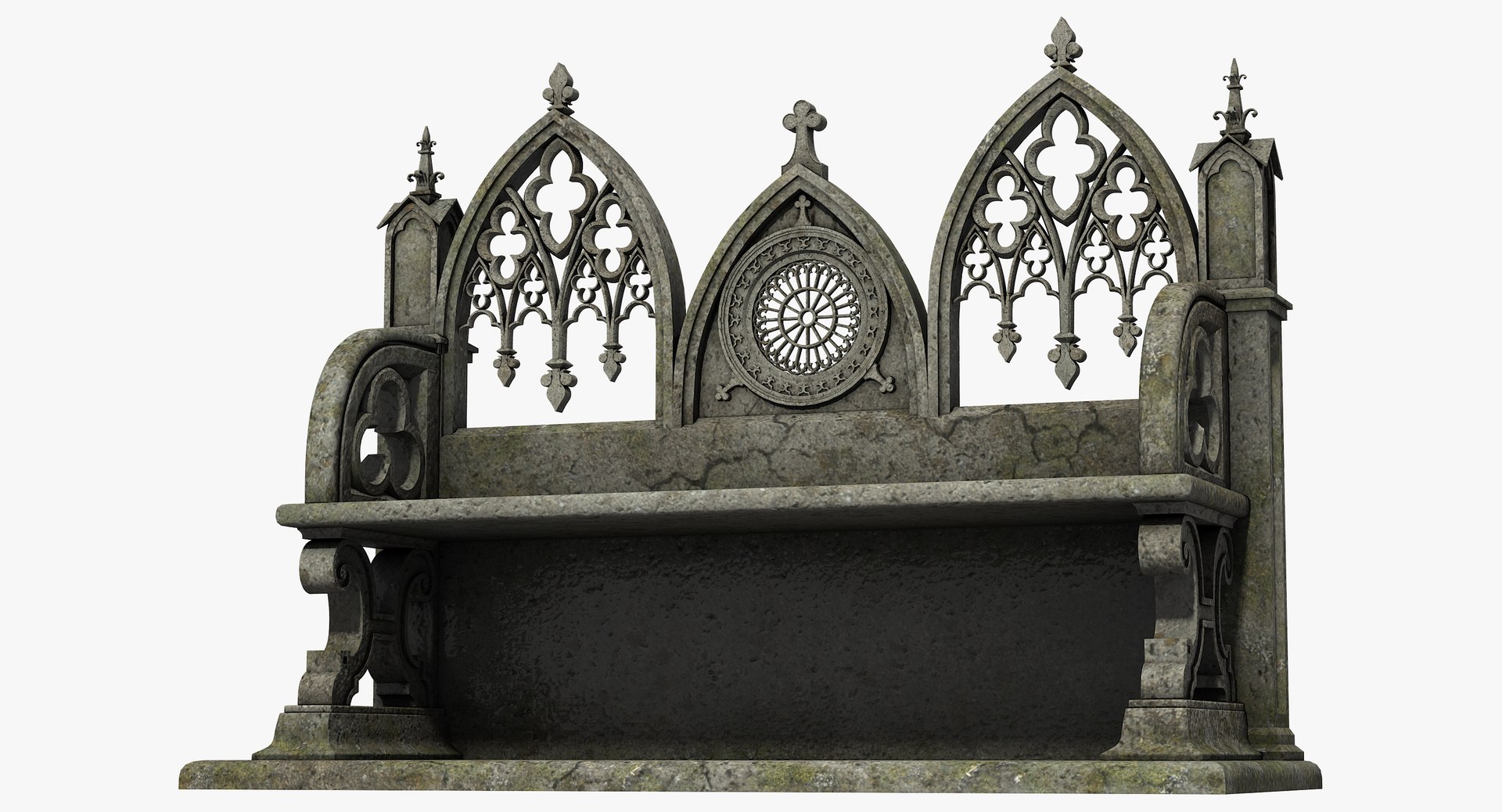 Gothic Bench 3d Model