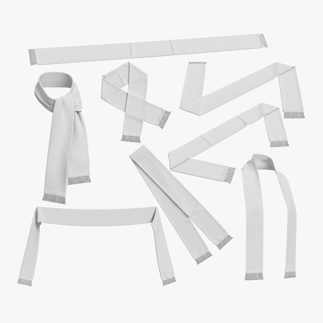 Football Fan Scarf Collection 3D model - TurboSquid 2151173