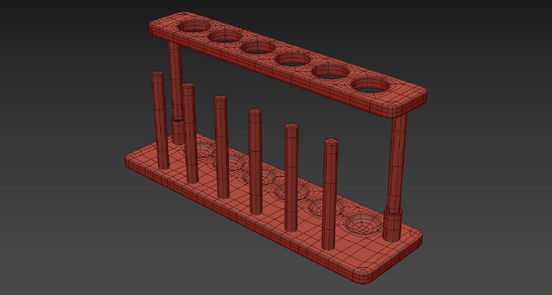 3D Red Test Tube Rack - TurboSquid 1874479
