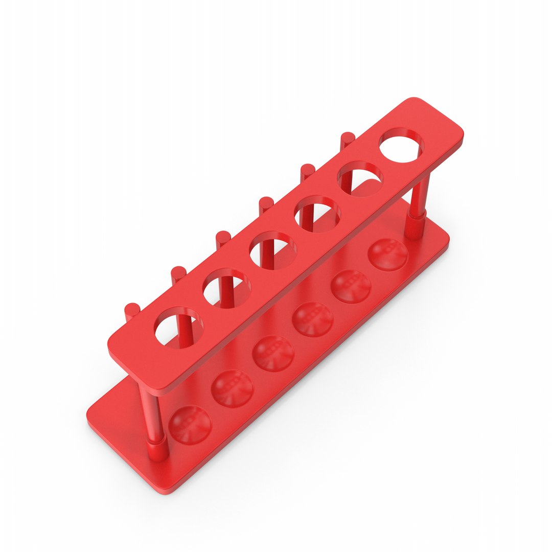3D Red Test Tube Rack - TurboSquid 1874479