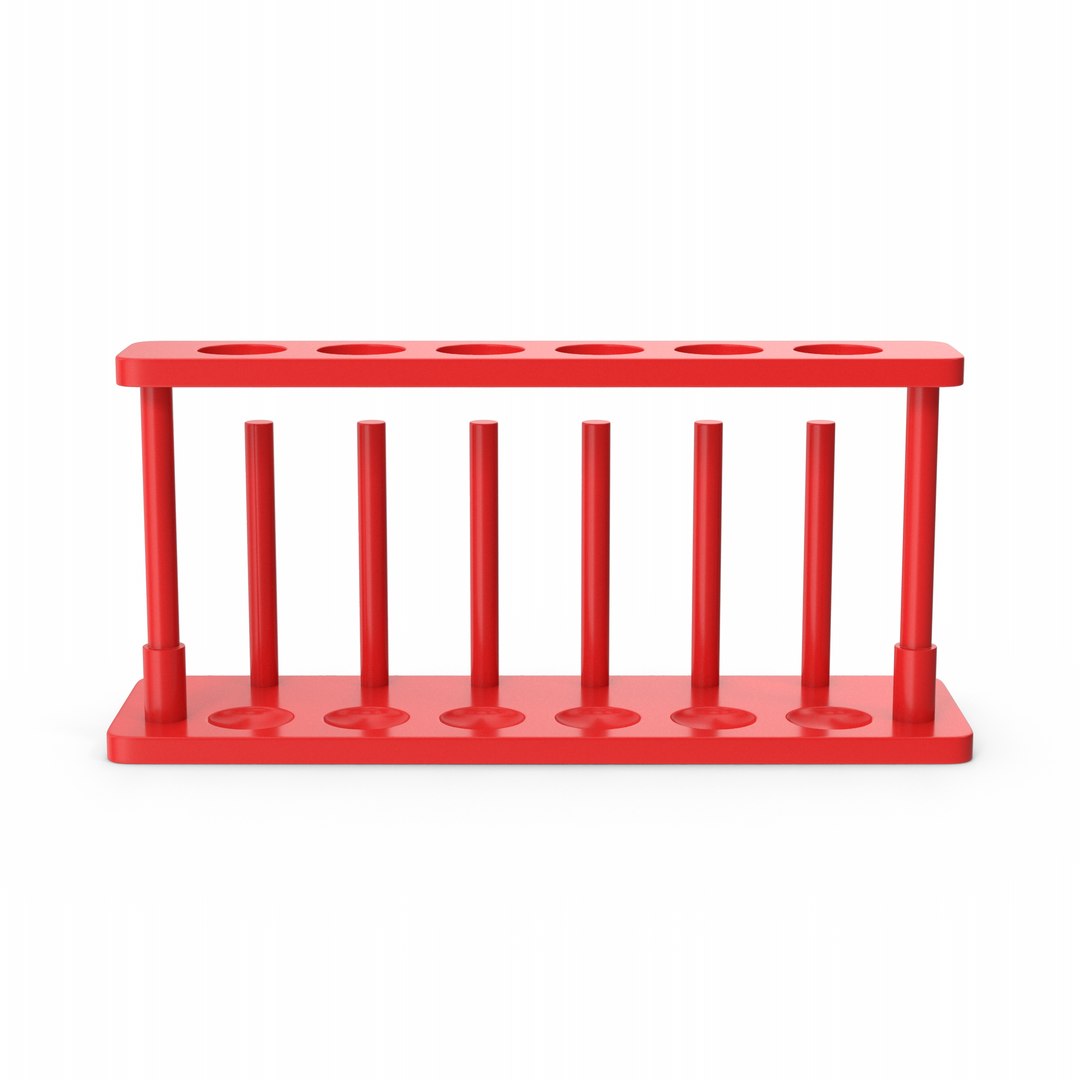 3D Red Test Tube Rack - TurboSquid 1874479